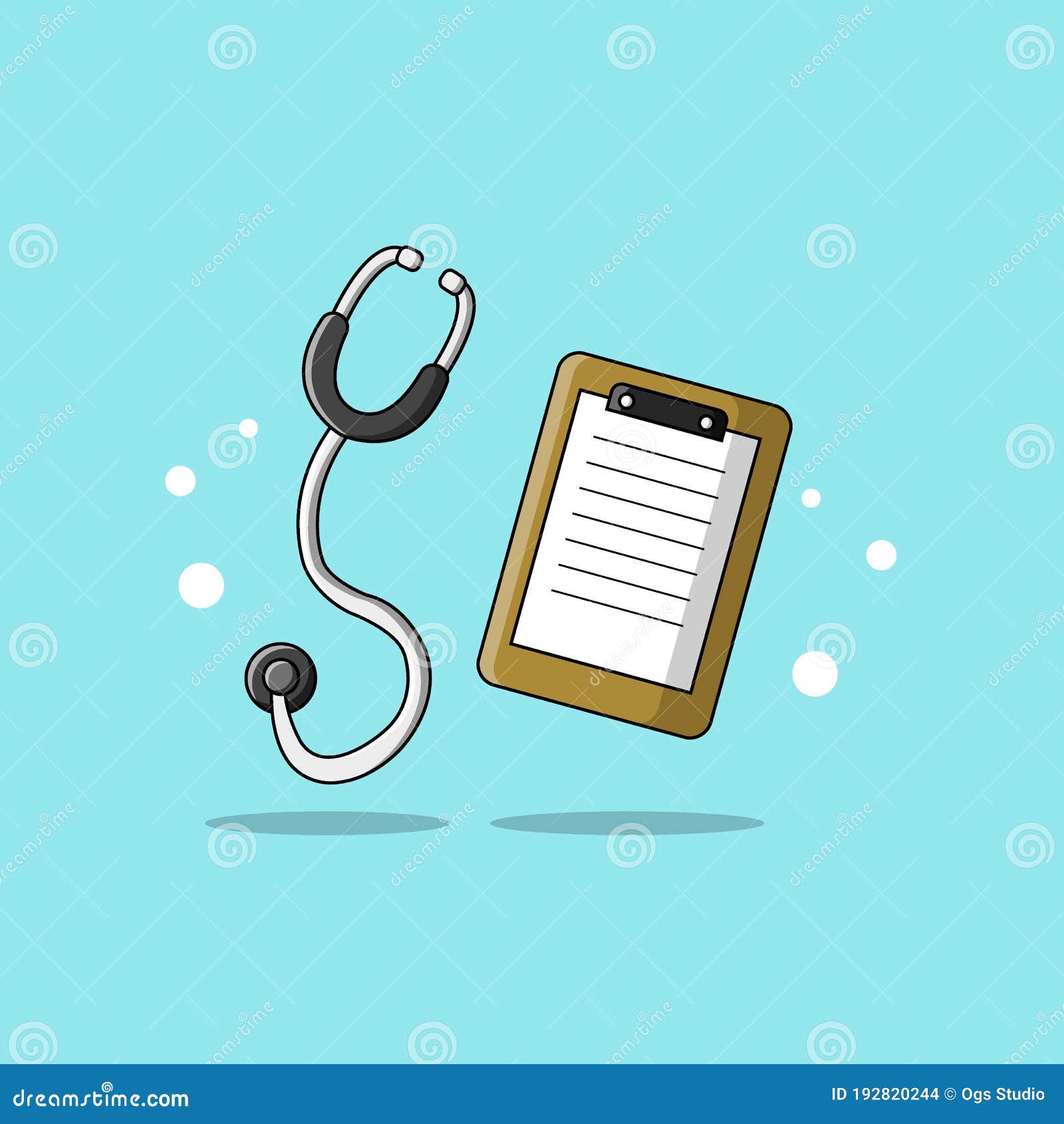 Stethoscope and Note List Medical Flat Design Stock Vector ...