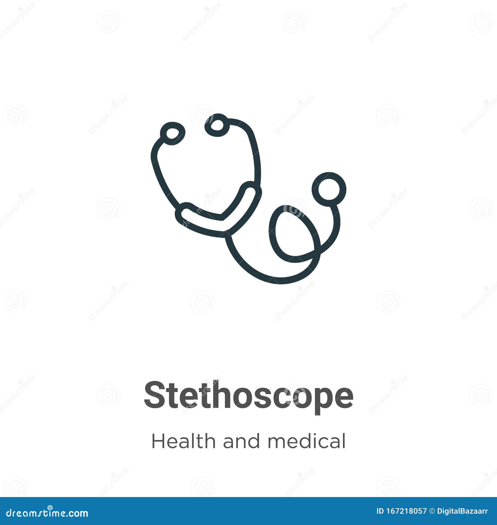 Stethoscope Outline Vector Icon. Thin Line Black Stethoscope Icon, Flat ...