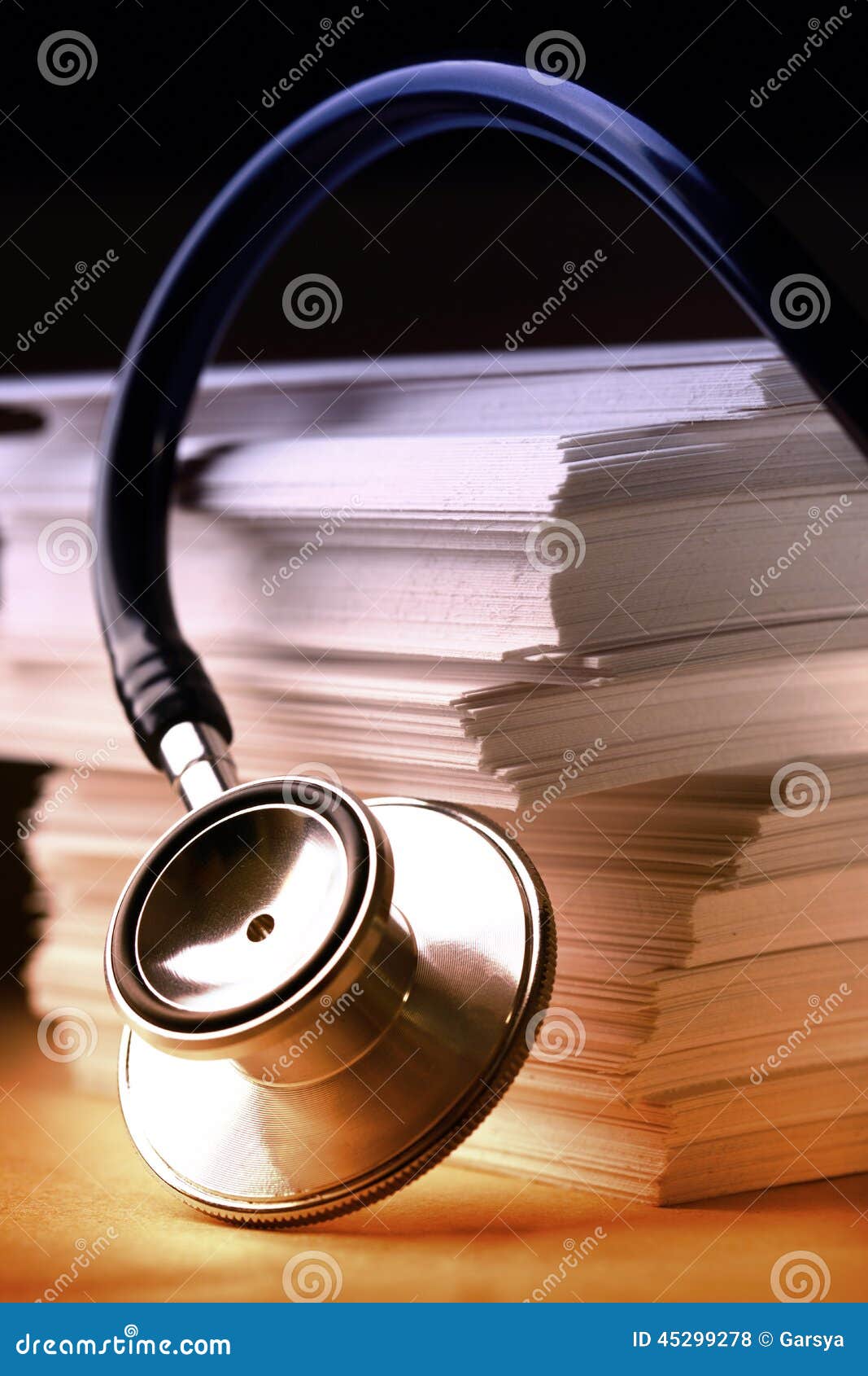 Stethoscope and Paper Cards Stock Photo - Image of health, equipment ...