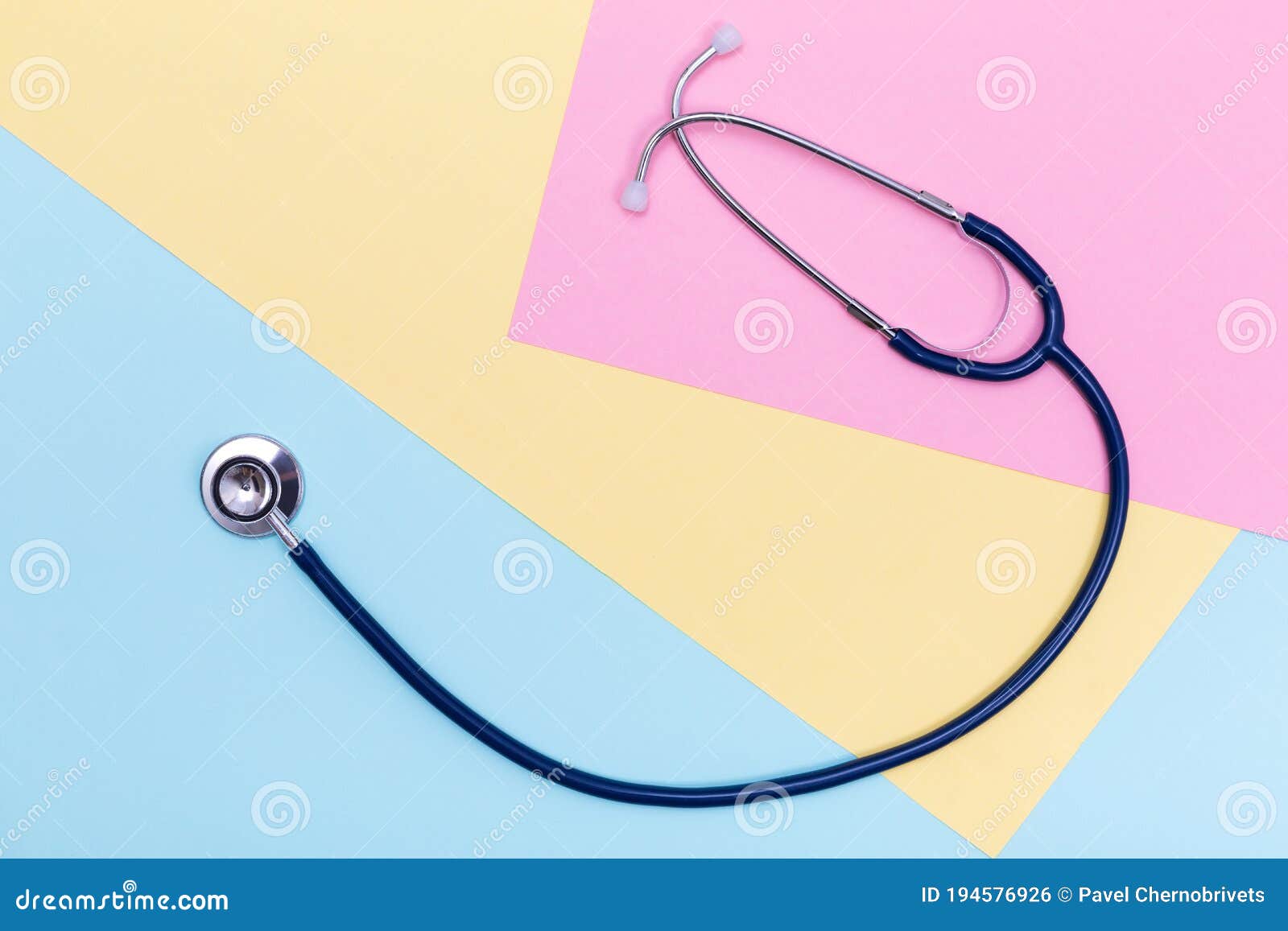 Stethoscope on Pastel Colored Paper Texture Stock Photo - Image of ...