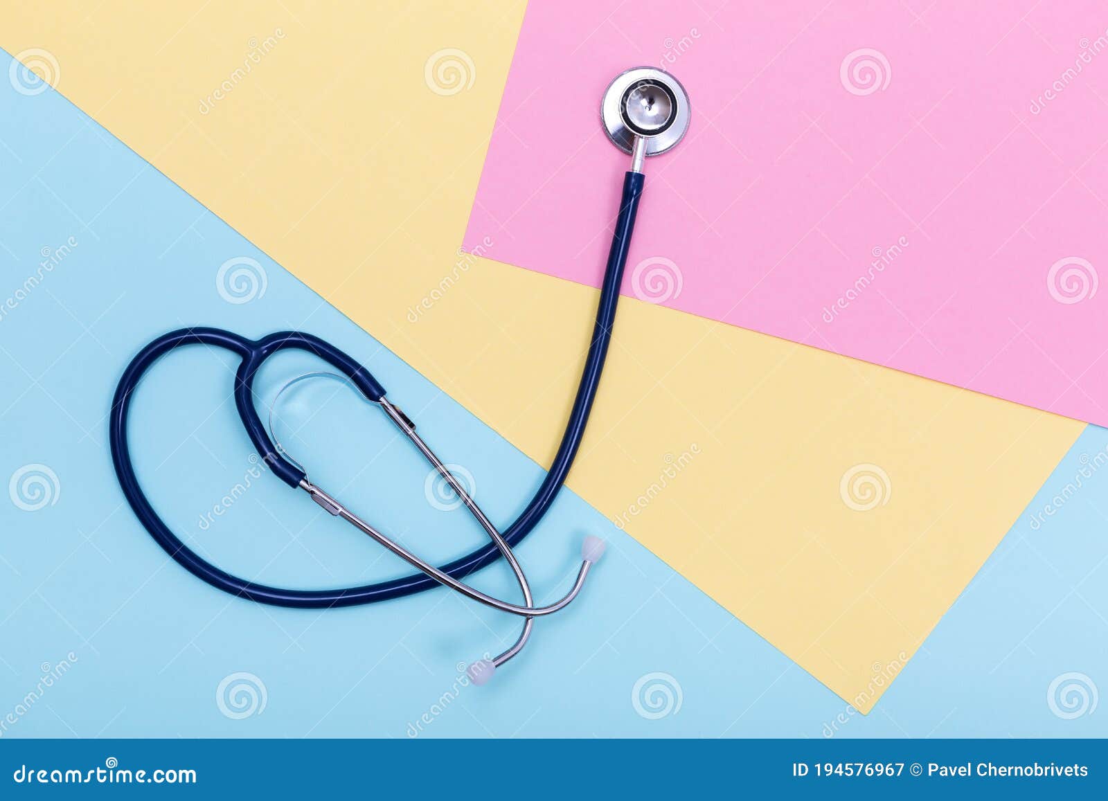 Stethoscope on Pastel Colored Paper Texture Stock Image - Image of ...