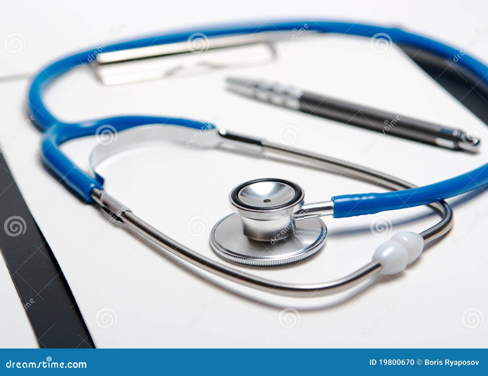 Stethoscope and Pen on Paper Sheet Stock Photo - Image of blue ...