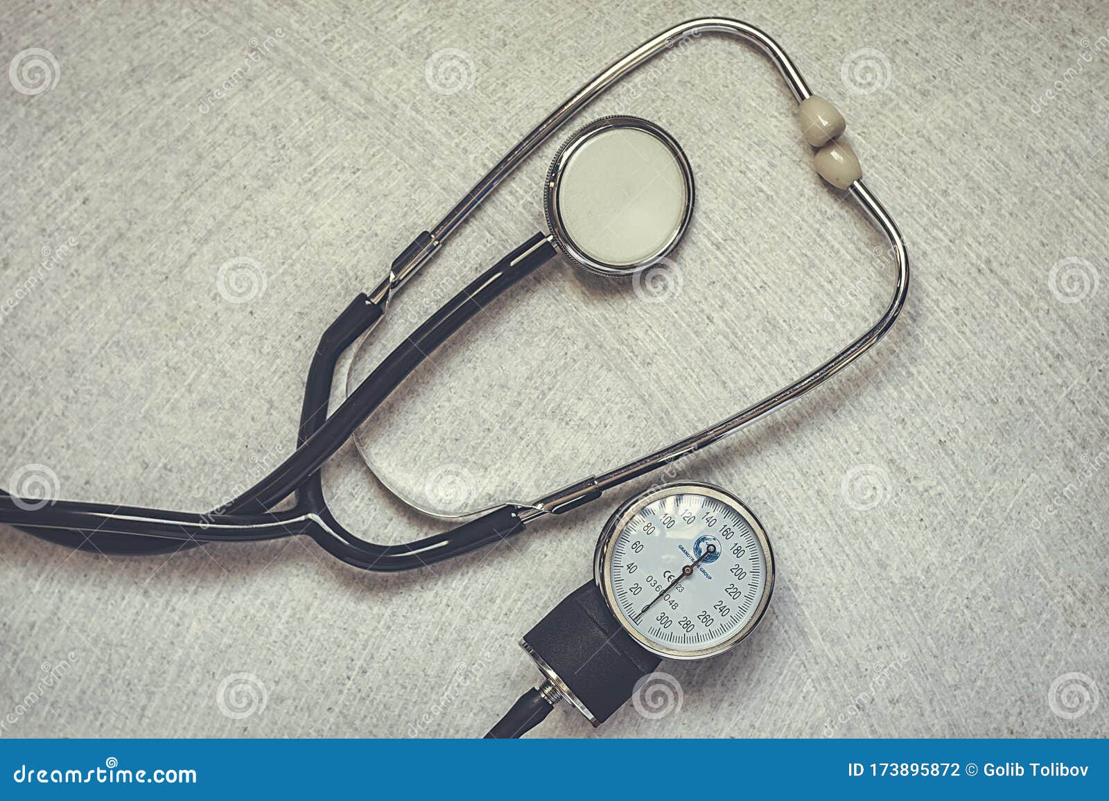 Stethoscope, Phonendoscope on the Marble Stock Photo - Image of cardio ...
