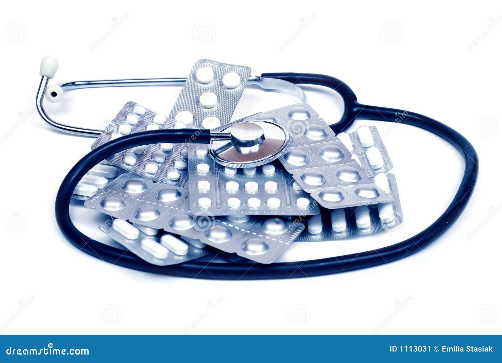 Stethoscope And Pills Stock Image Image Of Blister Medicinal 1113031