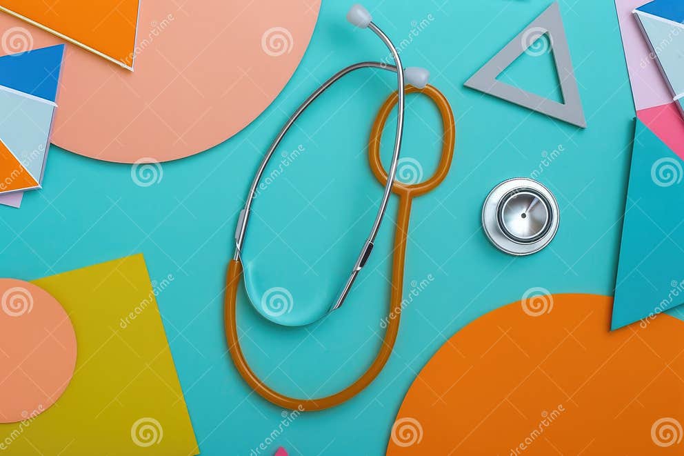Stethoscope Placed on Shape Chart with Triangles Rectangles Pentagons ...