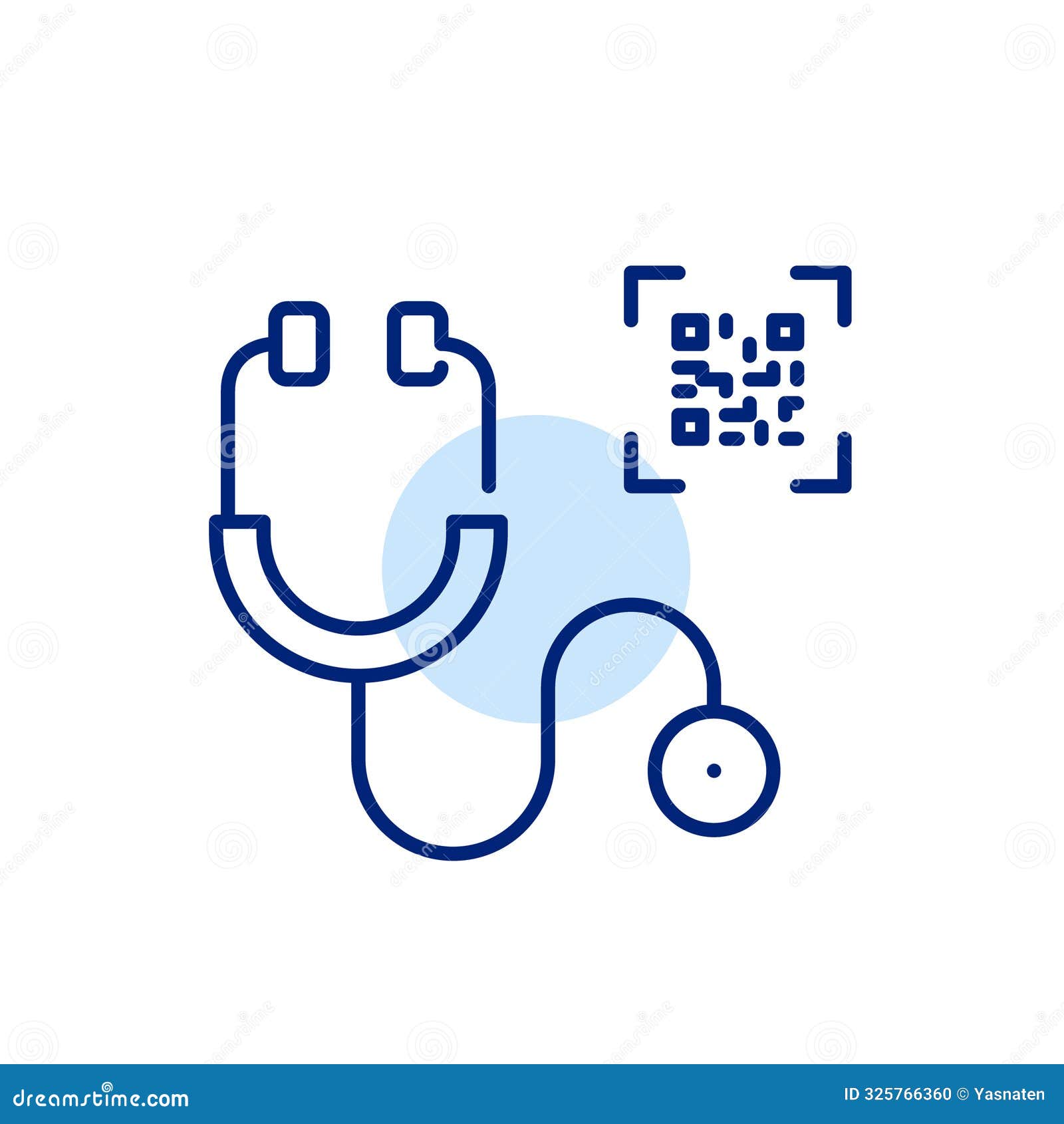 Stethoscope and Qr Code. Scan for Health Services, Modern Medical ...