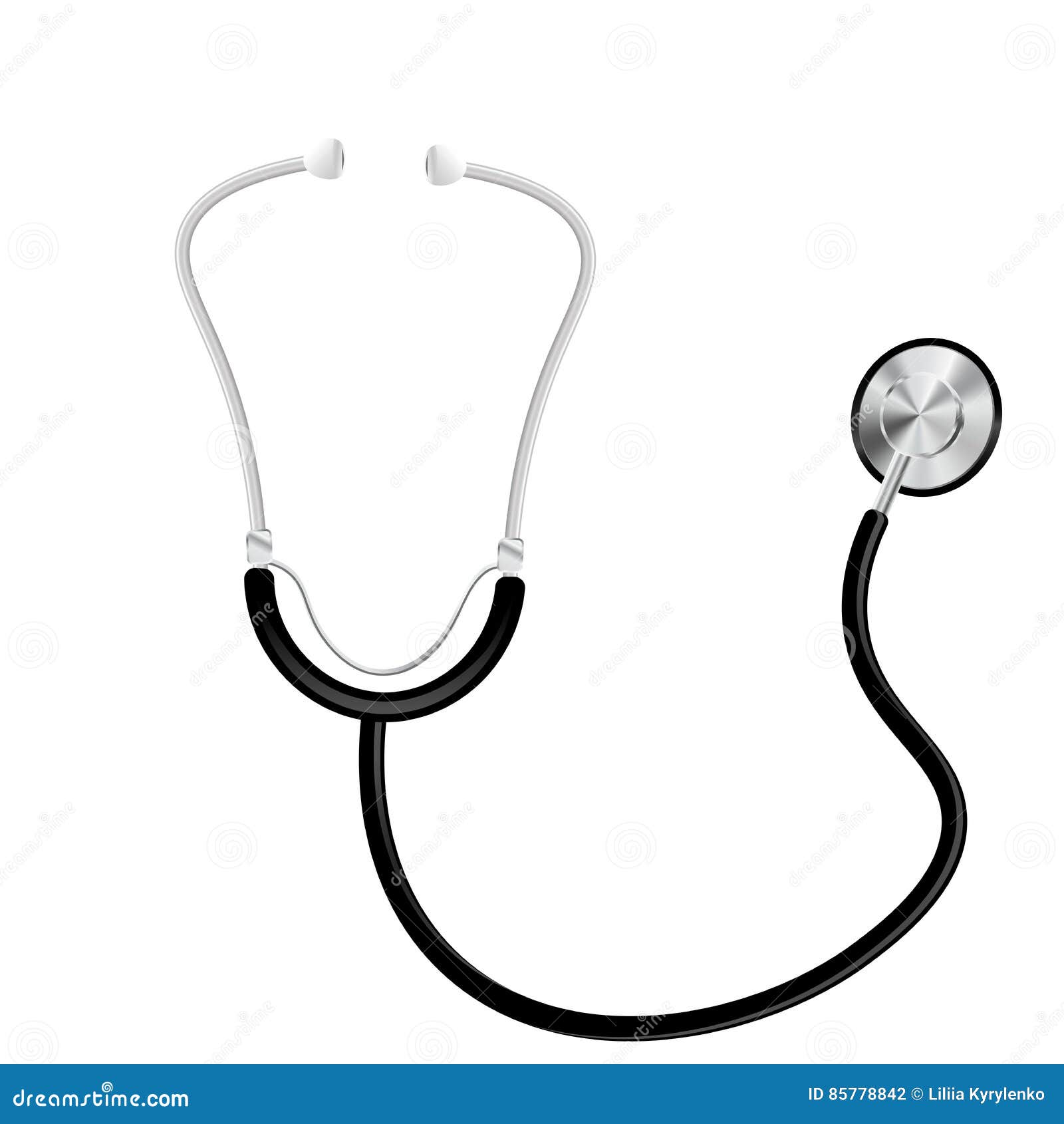 Stethoscope Realistic Isolated Stock Vector - Illustration of object ...