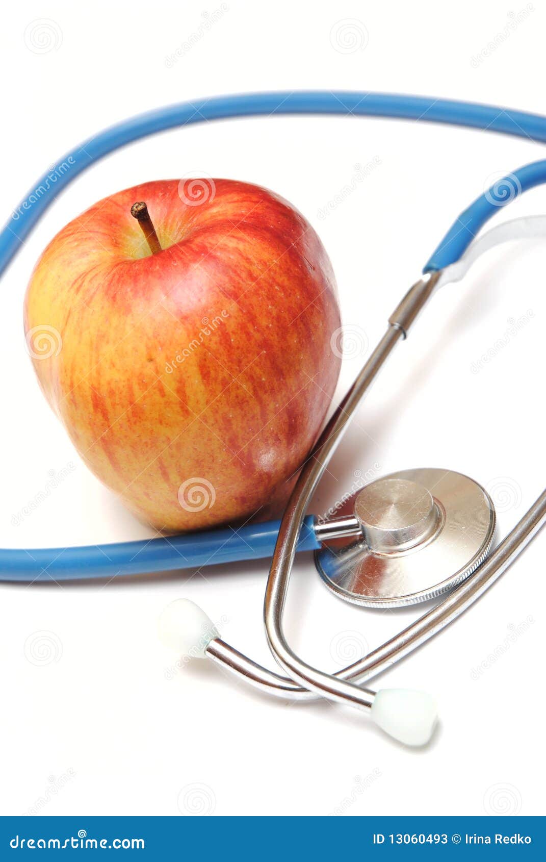 Stethoscope and red apple stock image. Image of stethoscope - 13060493