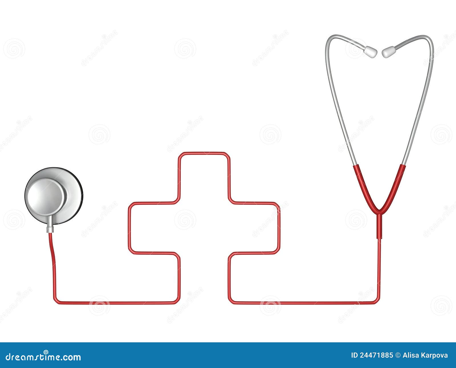 Stethoscope And Red Cross Symbol Of Medicine Royalty-Free Stock Photo ...