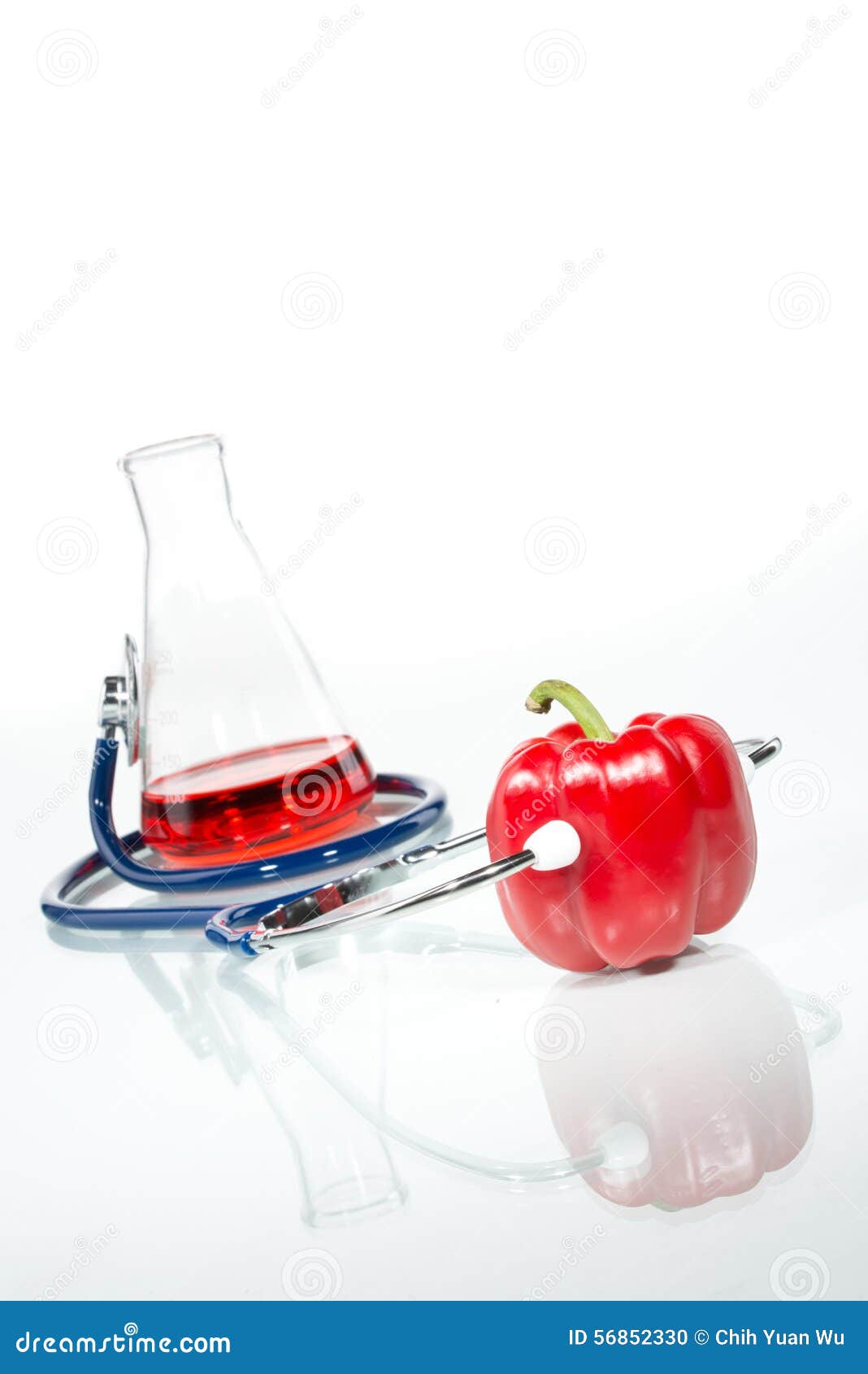 Stethoscope with a Red Pepper, Analytical Stock Photo - Image of ...
