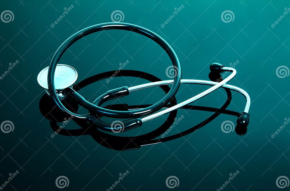 Stethoscope with Reflection Stock Image - Image of tool, silver: 9212979