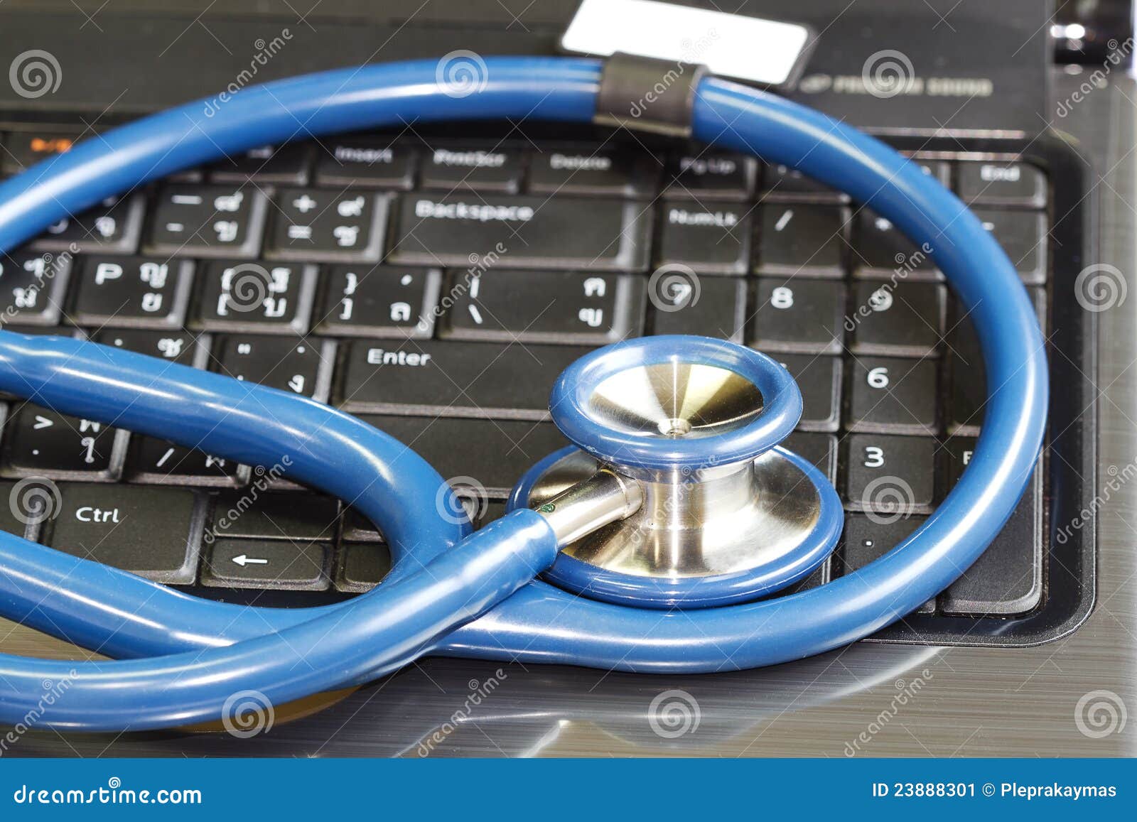Stethoscope Resting on a Computer Stock Image - Image of colour, color ...