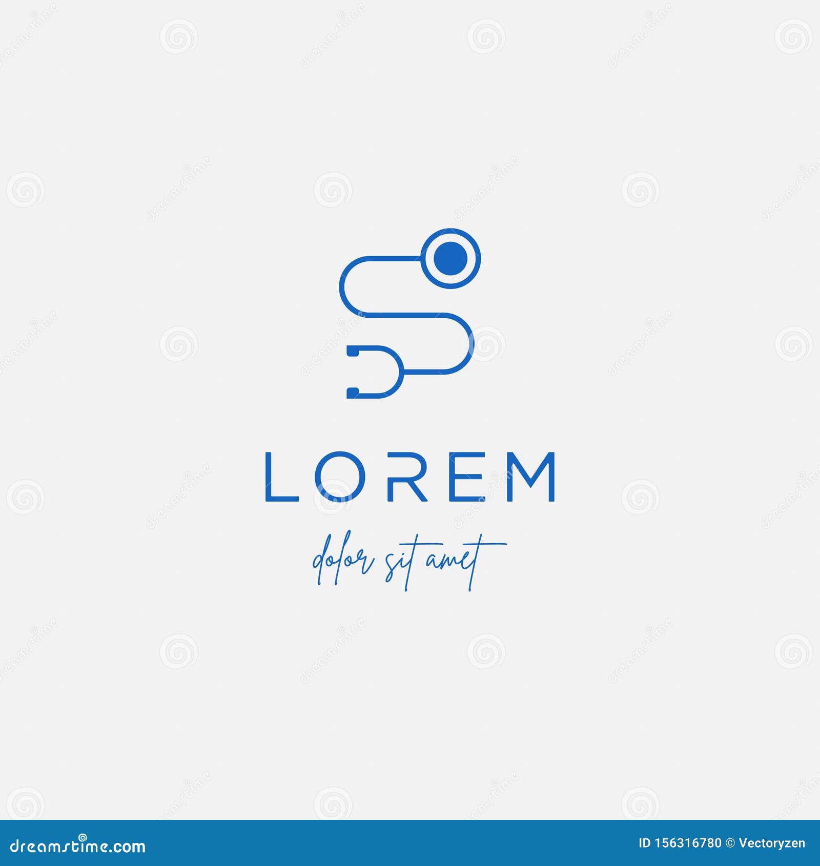 Stethoscope S Letter Logo Vector Design Icon Stock Vector ...