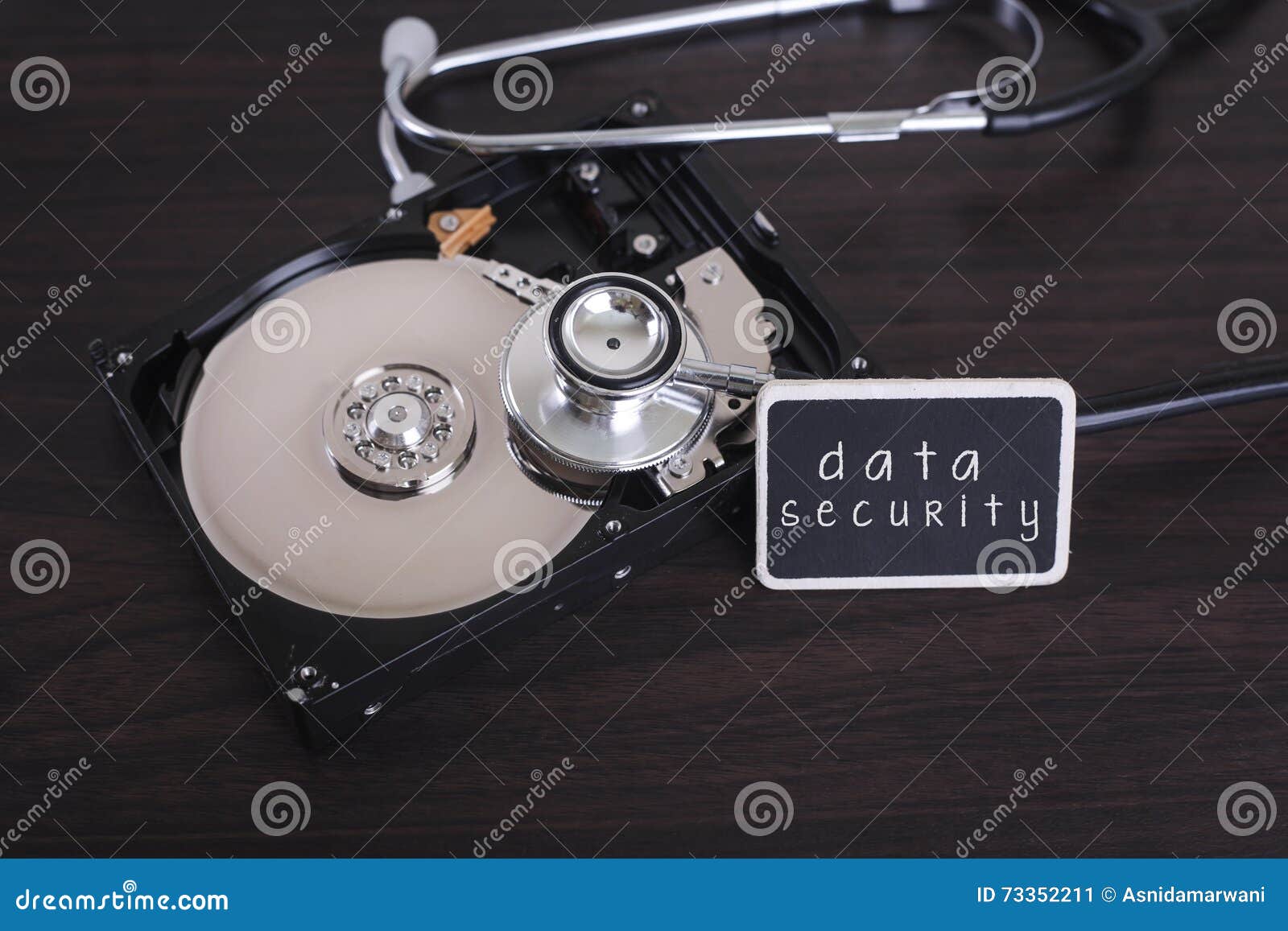 A Stethoscope Scanning for Lost Information on a Hard Drive Disc Stock ...