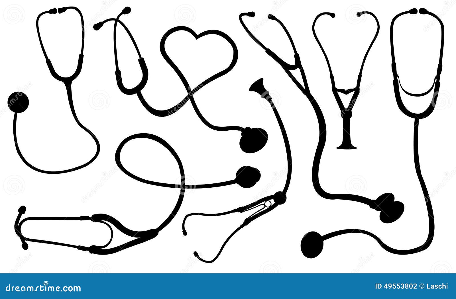 Stethoscope stock vector. Illustration of collage, group - 49553802