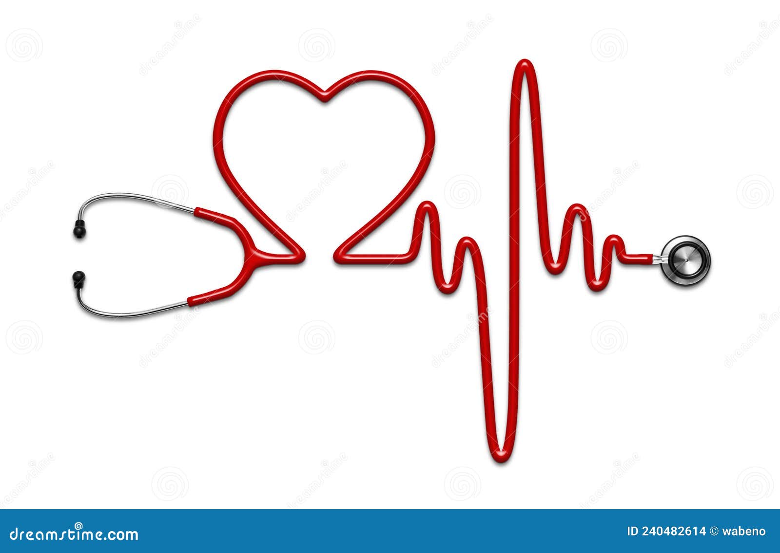 Stethoscope in the Shape Heart and of a Heart Beat on a EKG Stock Photo ...