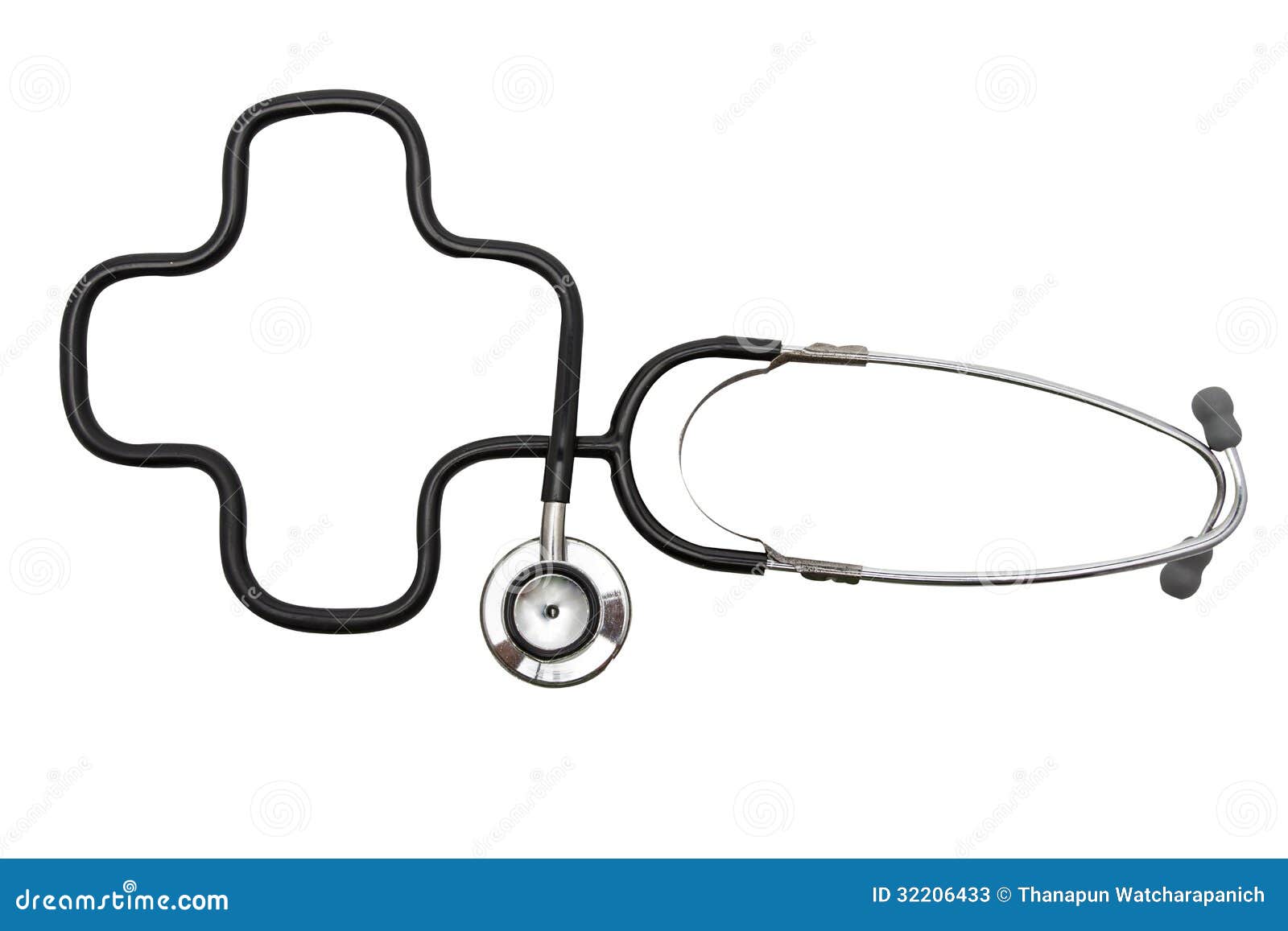 Stethoscope in Shape of Medical Cross Isolated on White with Clipping ...