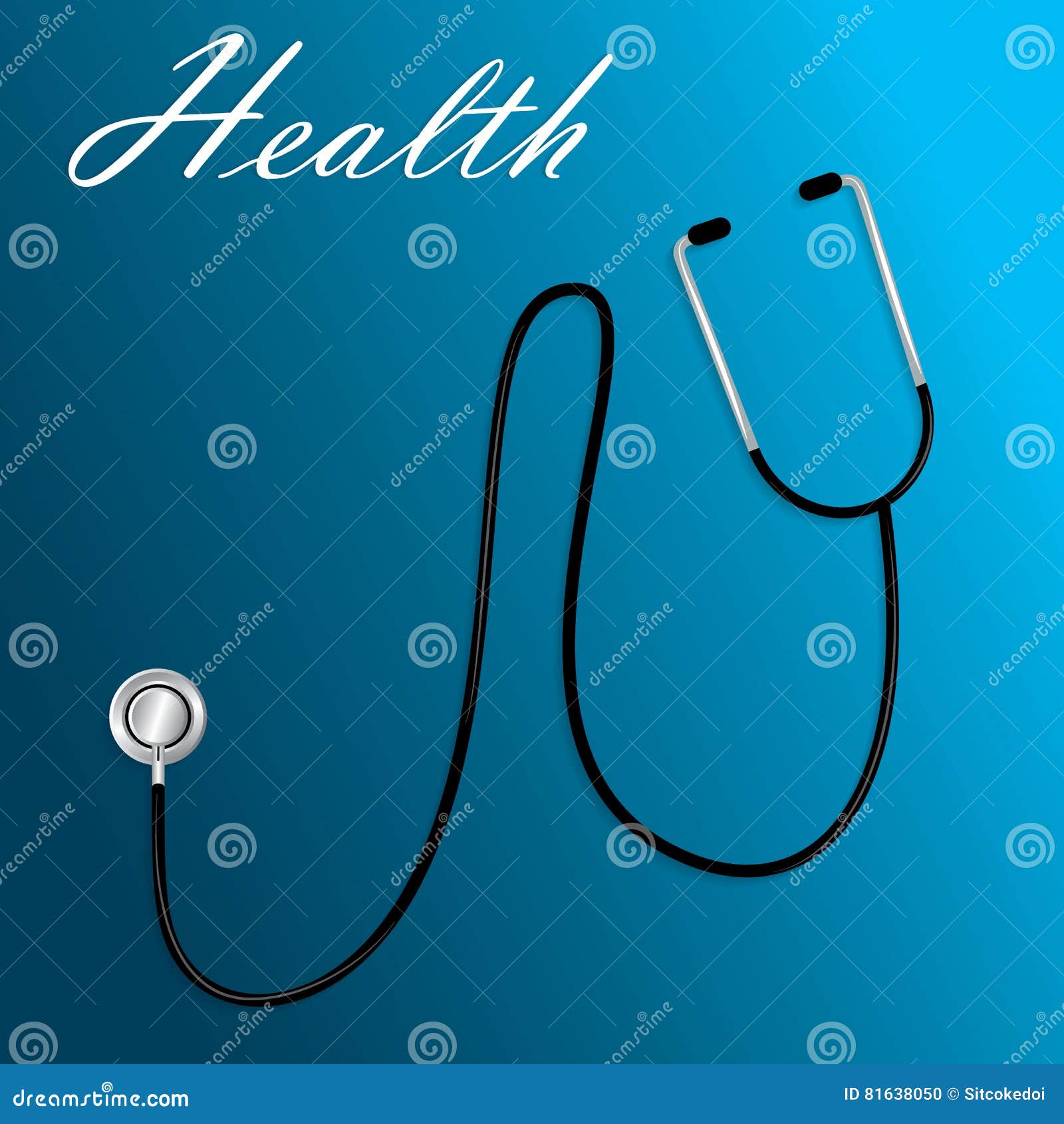 Stethoscope sign stock vector. Illustration of hear, instrument - 81638050