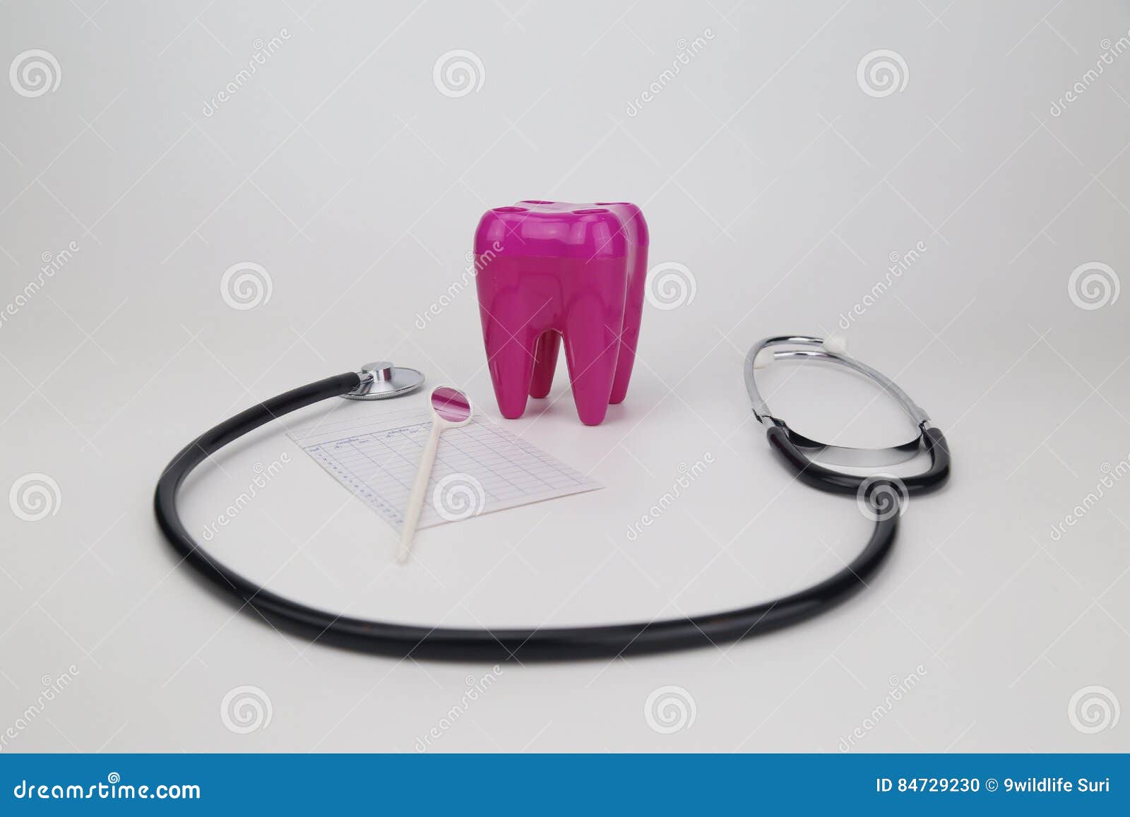 Stethoscope with Tooth on Isolate White Stock Photo - Image of white ...