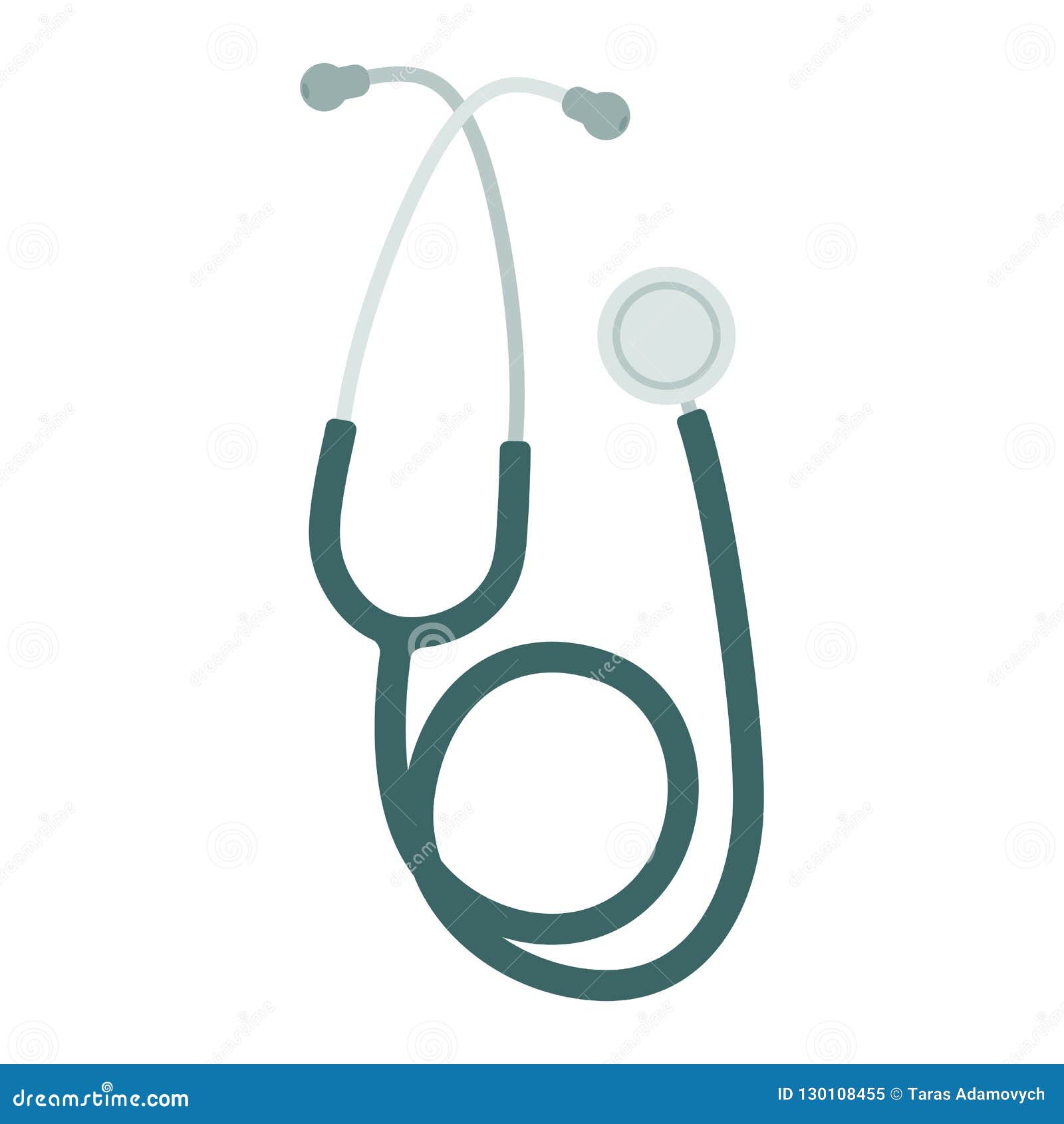 Stethoscope Vector Illustration Flat Style Profile Stock Vector ...