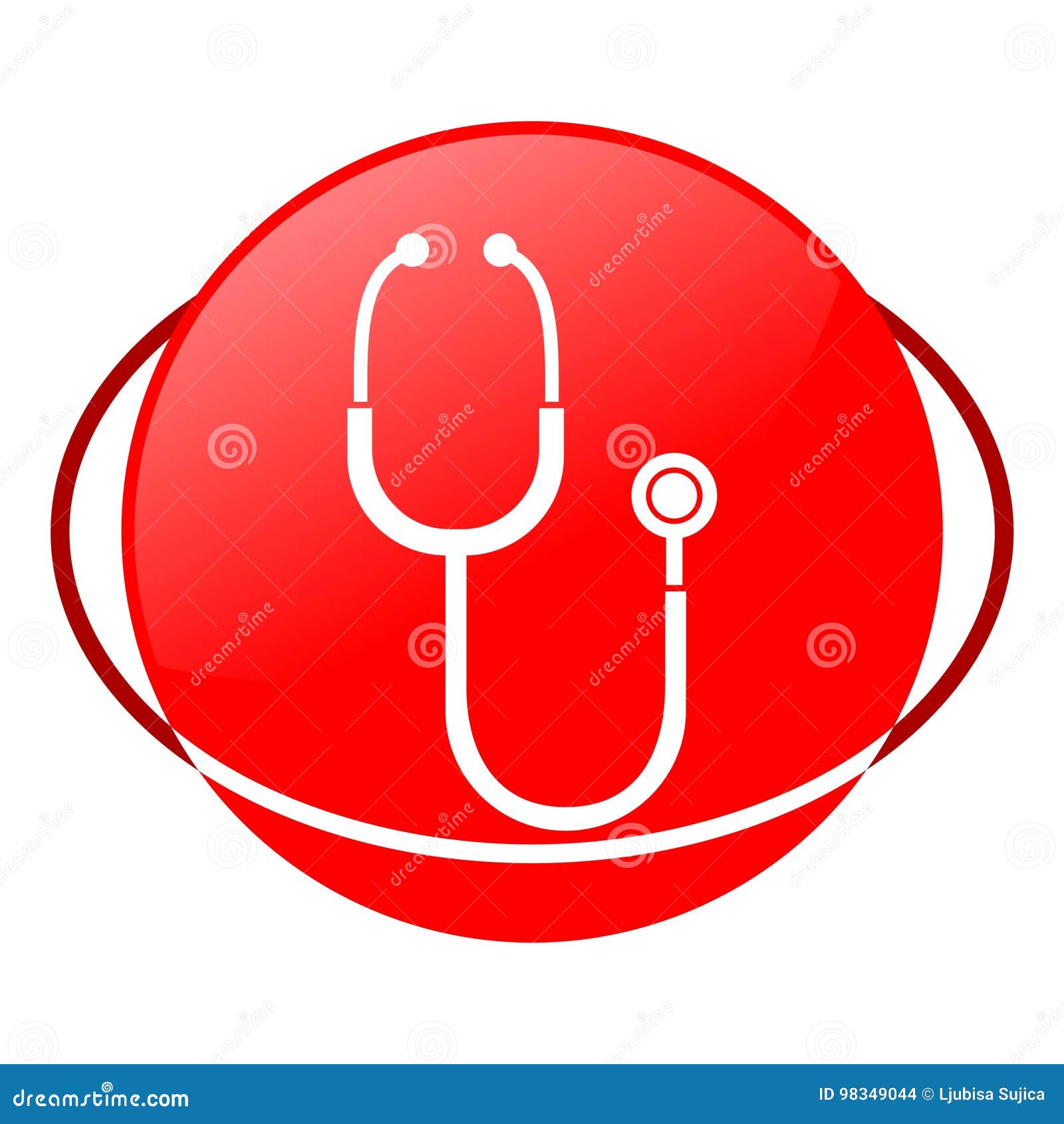 Stethoscope Vector Illustration, Red Icon Stock Vector - Illustration ...
