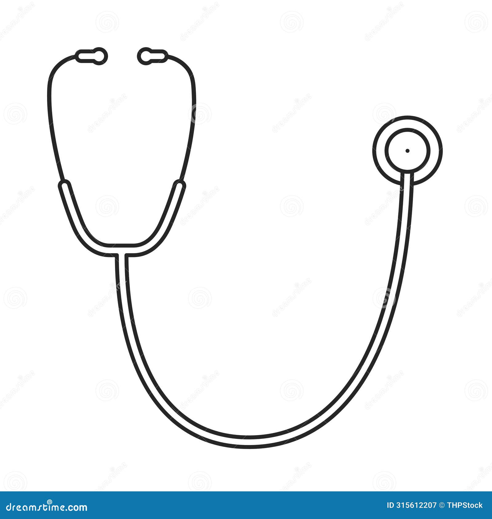 Stethoscope Outline Vector stock vector. Illustration of icon - 315612207