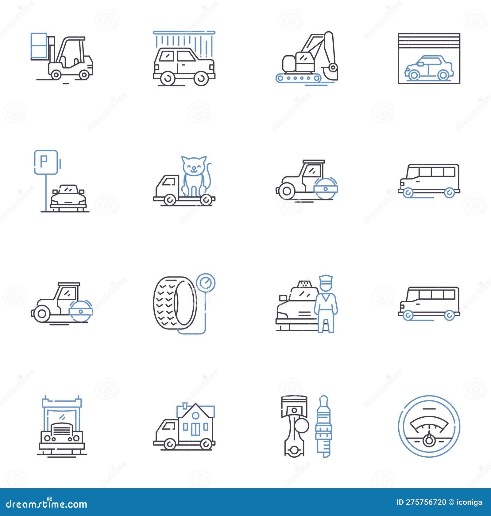 Stevedoring Line Icons Collection. Docking, Loading, Unloading ...