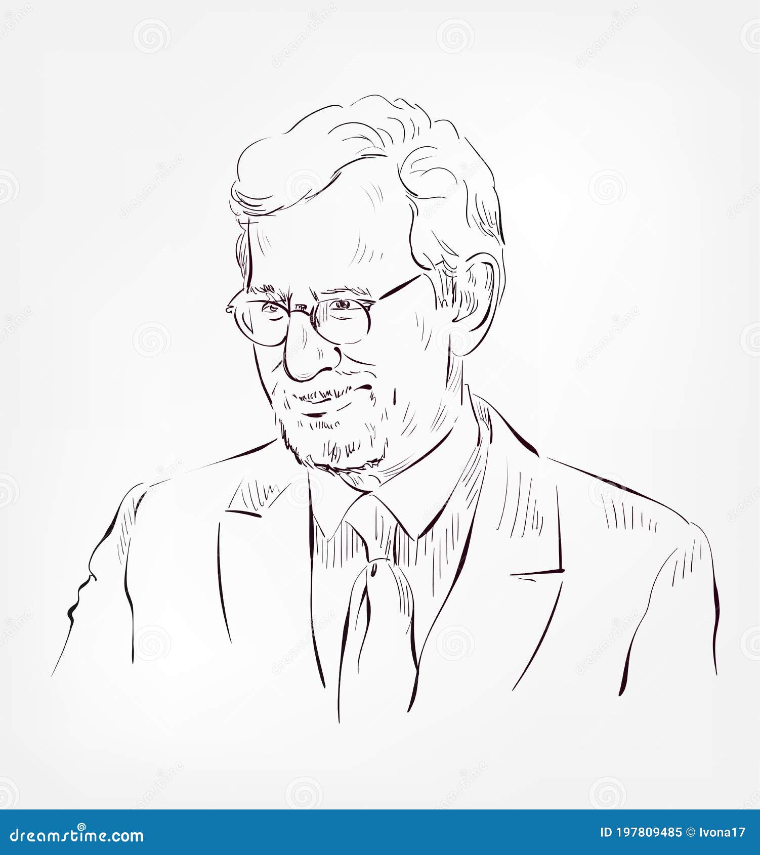 Steven Spielberg Vector Sketch Portrait Face Famous Editorial Photo ...