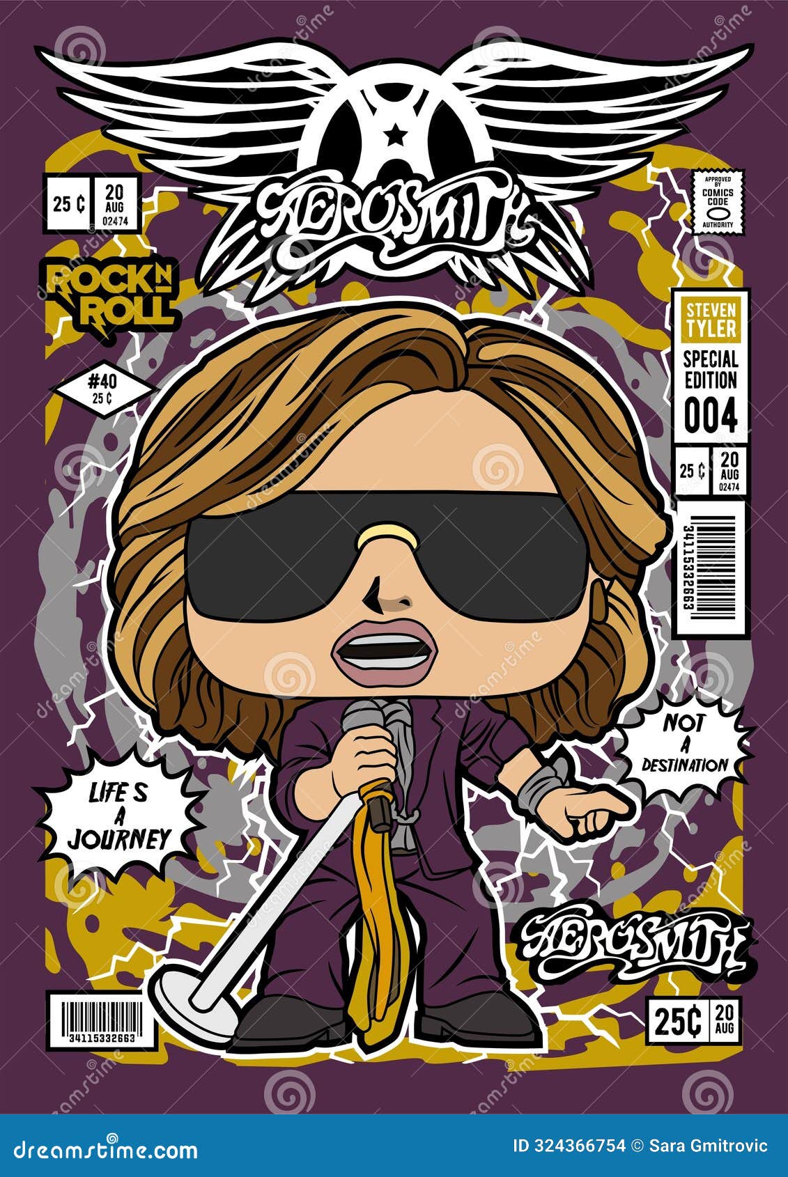 Steven Tyler Aerosmith stock illustration. Illustration of steven ...