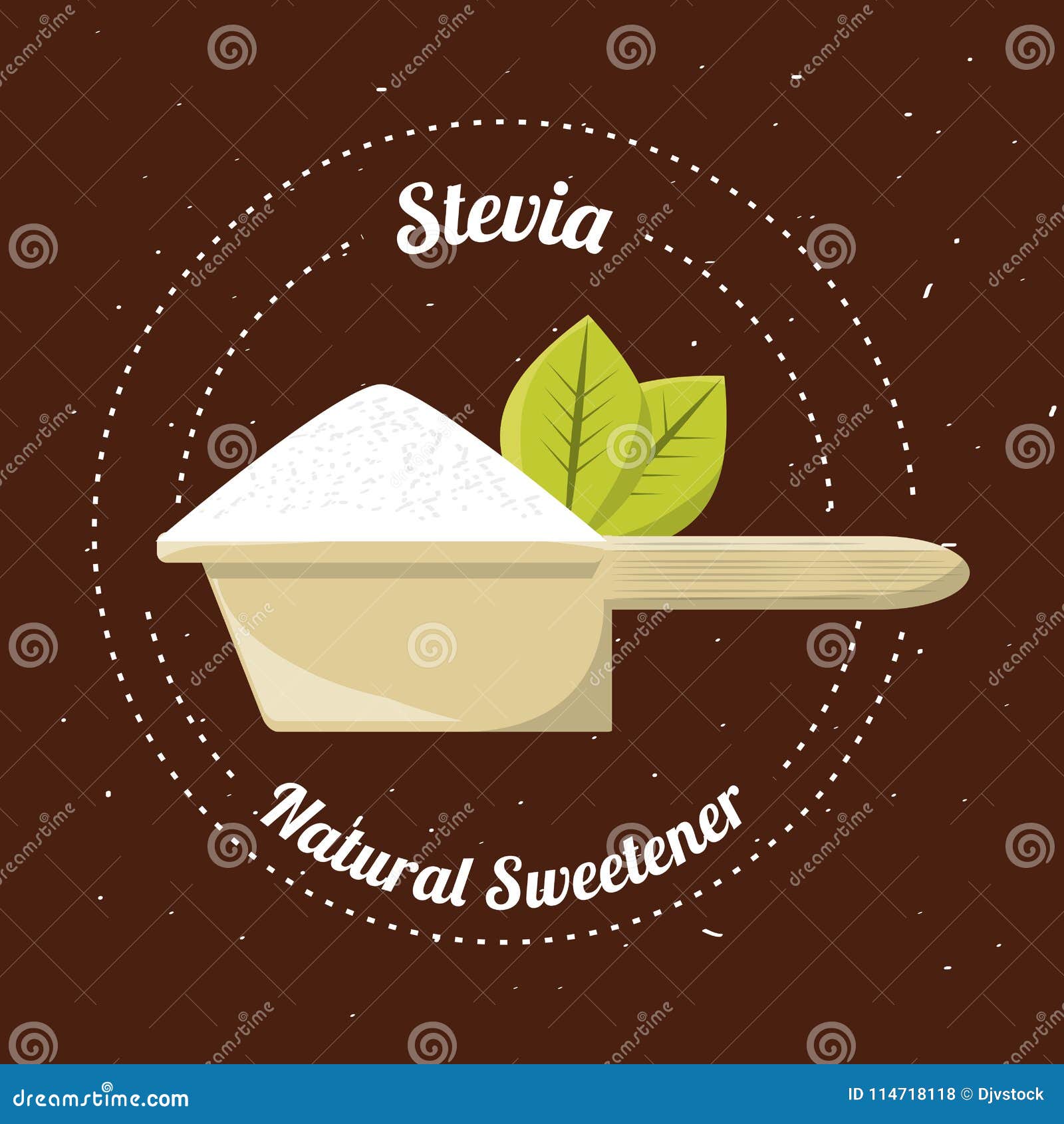 Stevia Natural Sweetener Inside Spoon Stock Vector - Illustration of ...