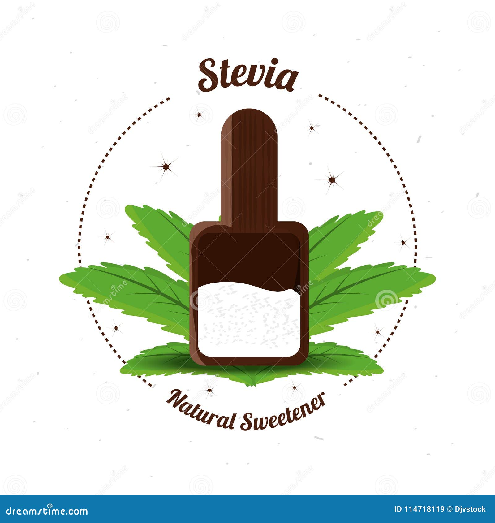 Stevia Natural Sweetener Inside Spoon Stock Vector - Illustration of ...