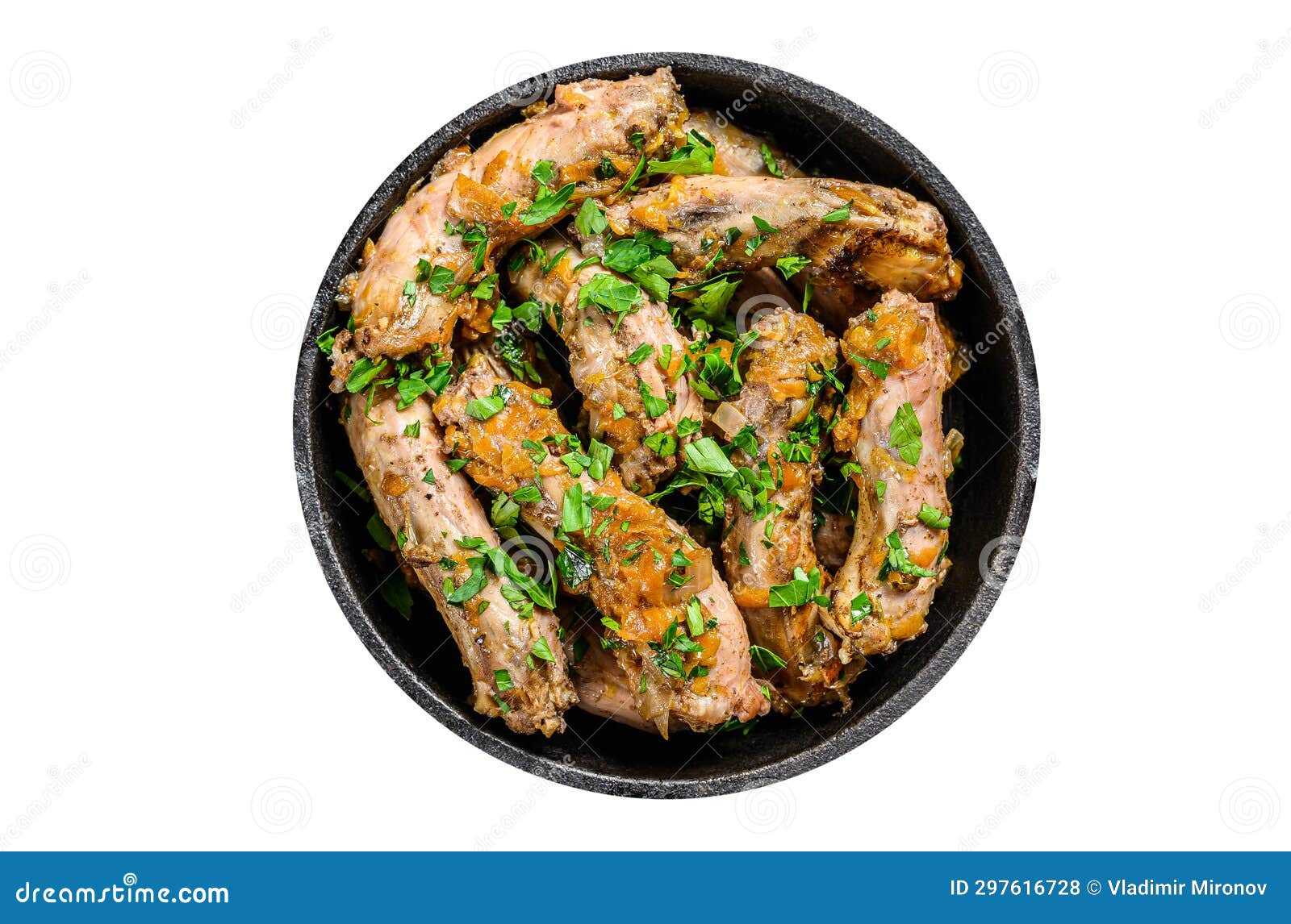 Stew with Chicken Neck Meat and Vegetables. Isolated, White Background ...