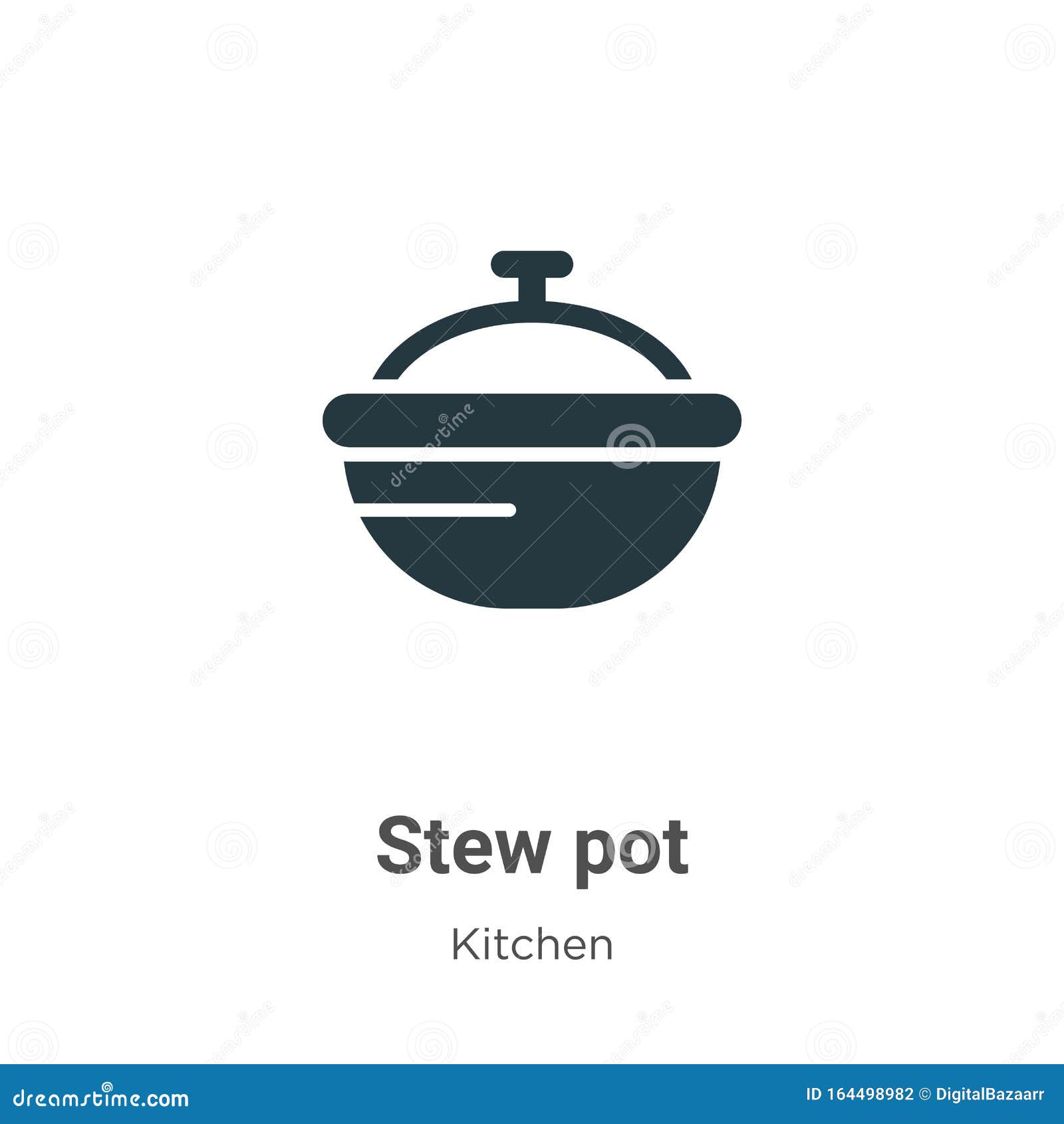 Stew Pot Vector Icon on White Background. Flat Vector Stew Pot Icon ...