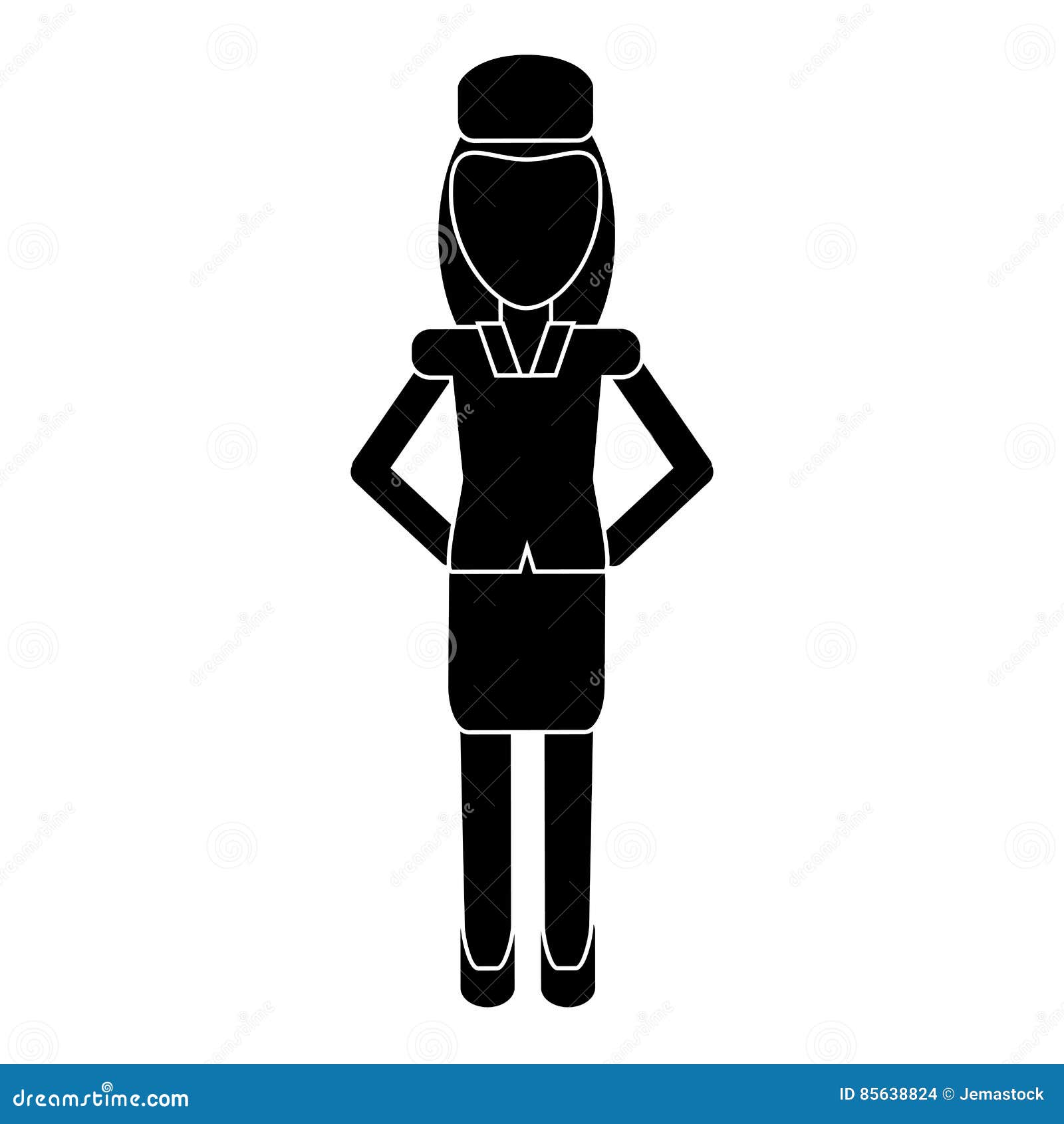 Stewaderss Airline Plane Work Pictogram Stock Vector - Illustration of ...