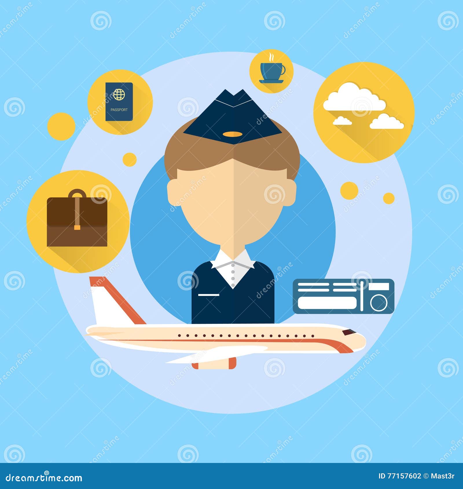 Steward Airport Crew Icon stock vector. Illustration of airport - 77157602