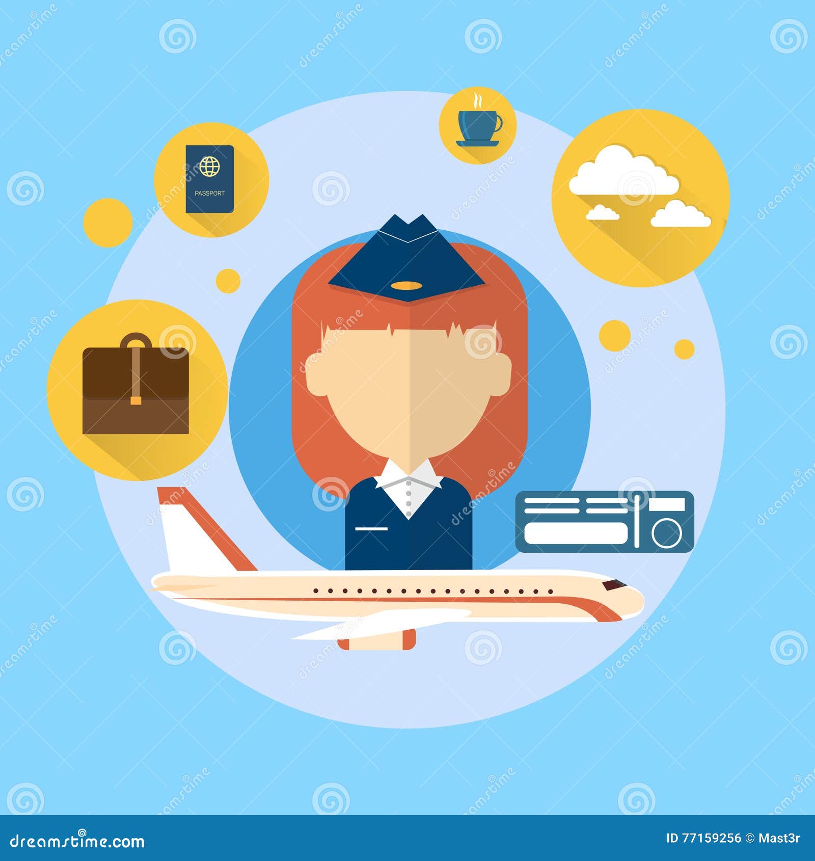 Stewardess Airport Crew Icon Stock Vector - Illustration of crew ...