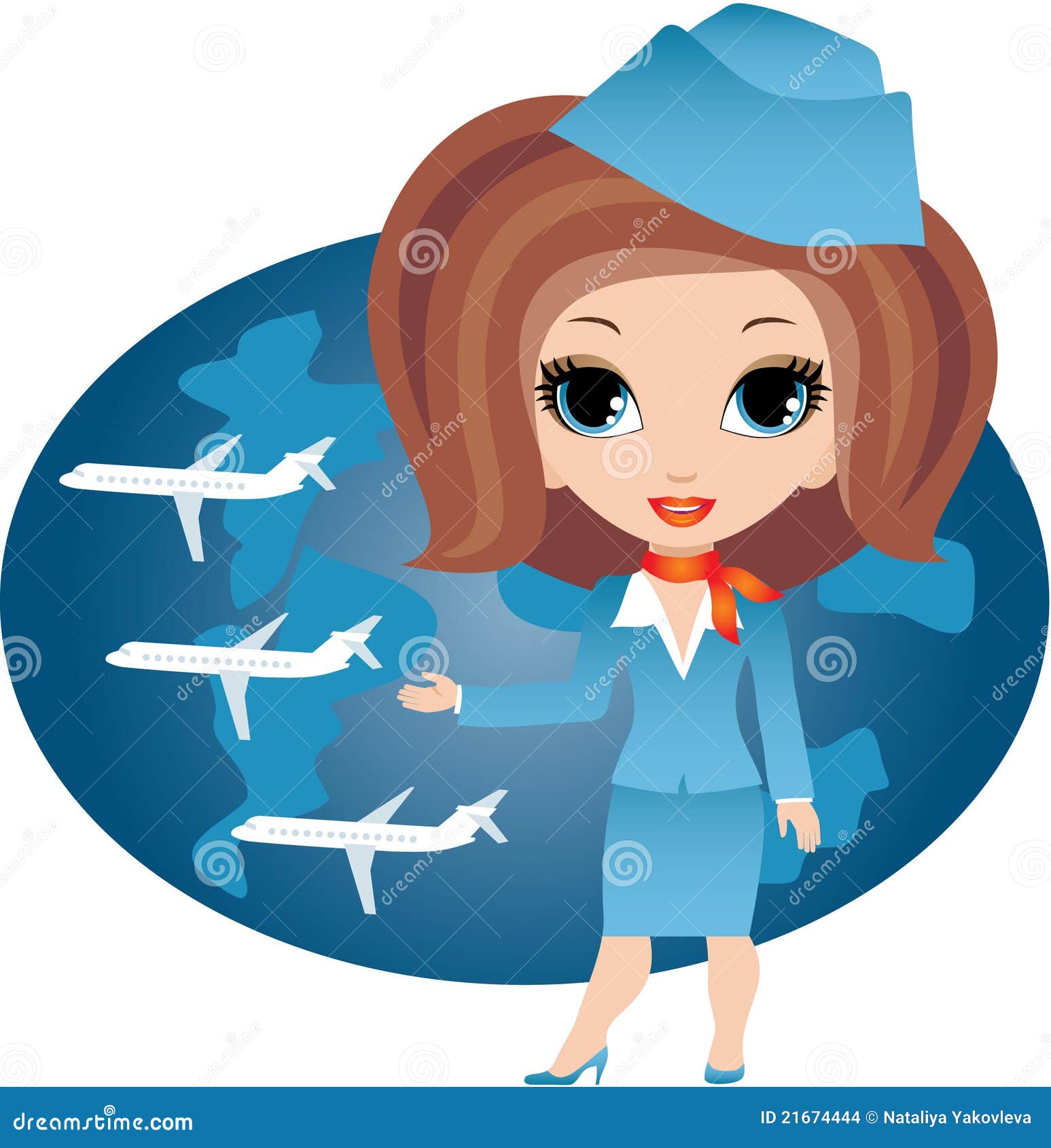 Stewardess cartoon stock vector. Illustration of cartoon - 21674444