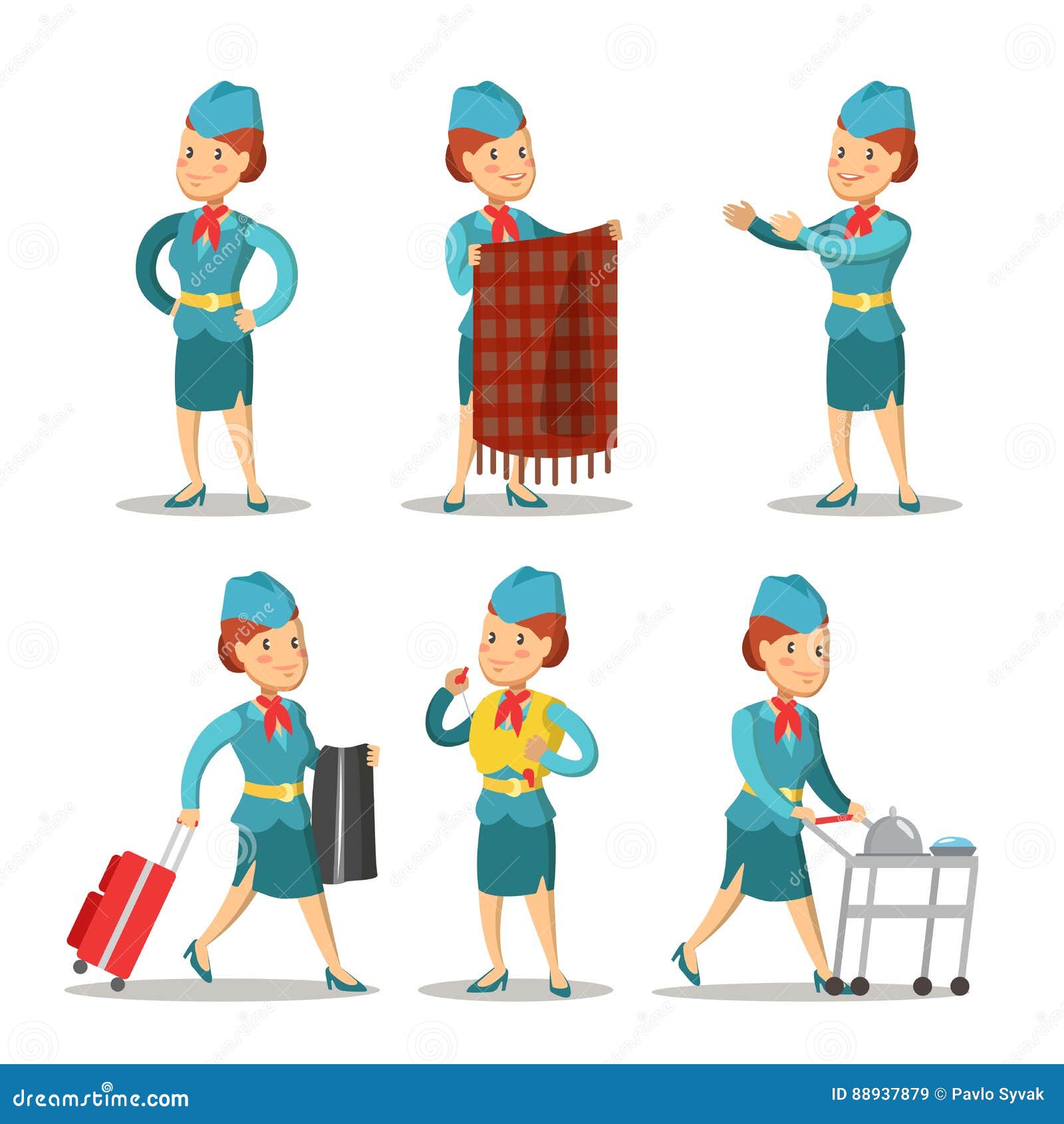 Cartoon Air Hostess Clip Art | CartoonDealer.com #85036129