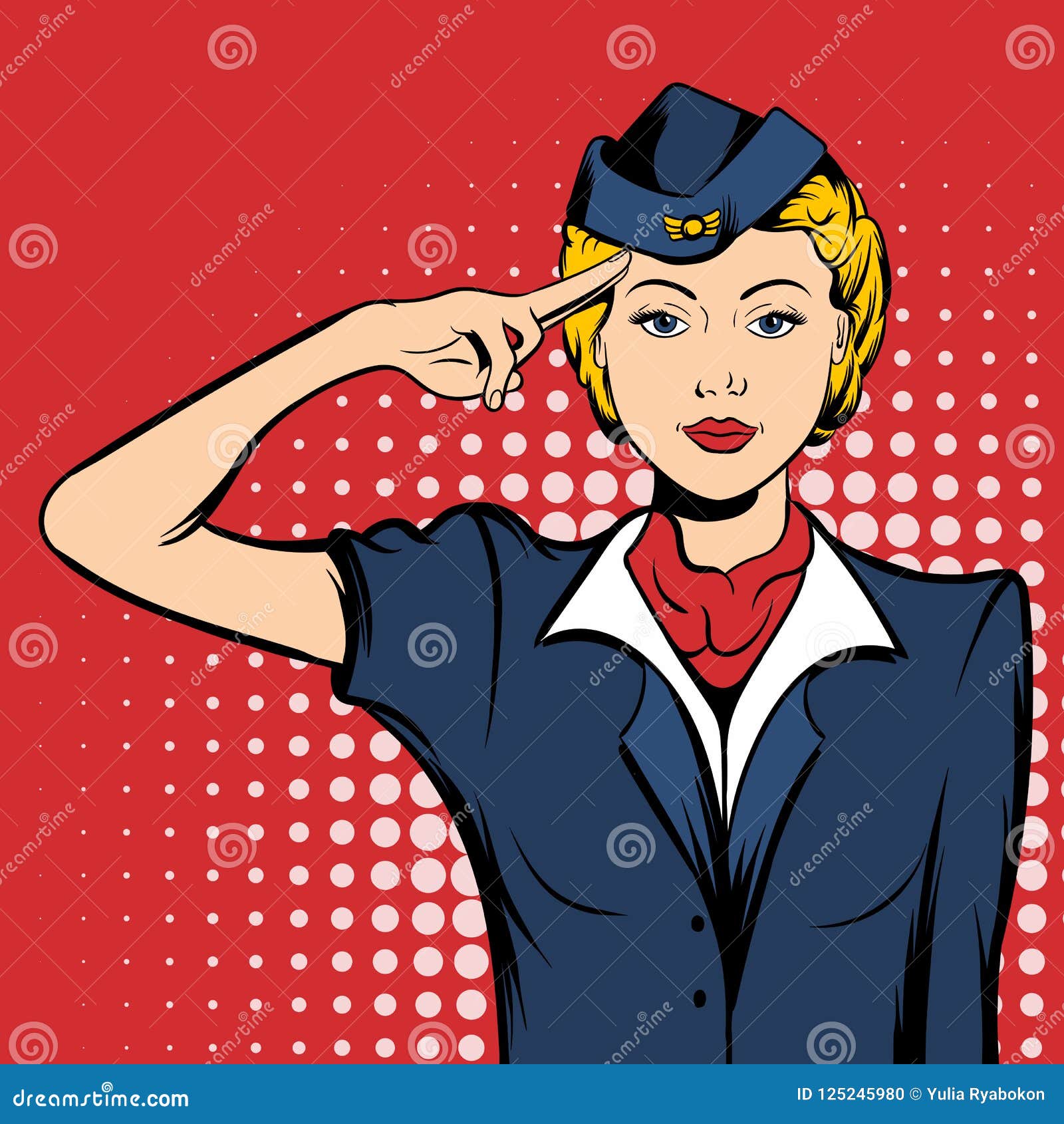 Stewardess comics woman stock illustration. Illustration of profession ...