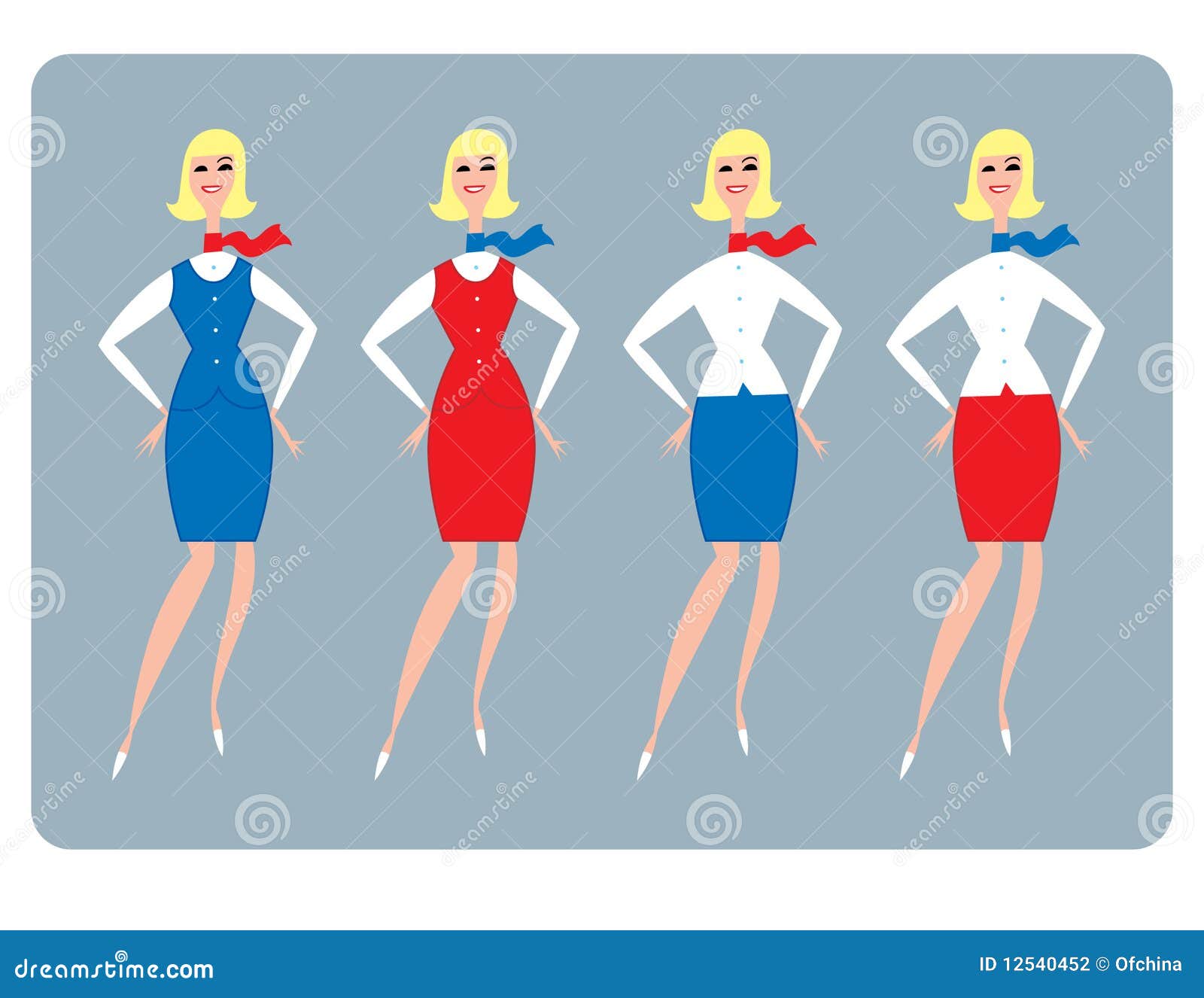 Stewardess Hostess stock vector. Illustration of fashion - 12540452