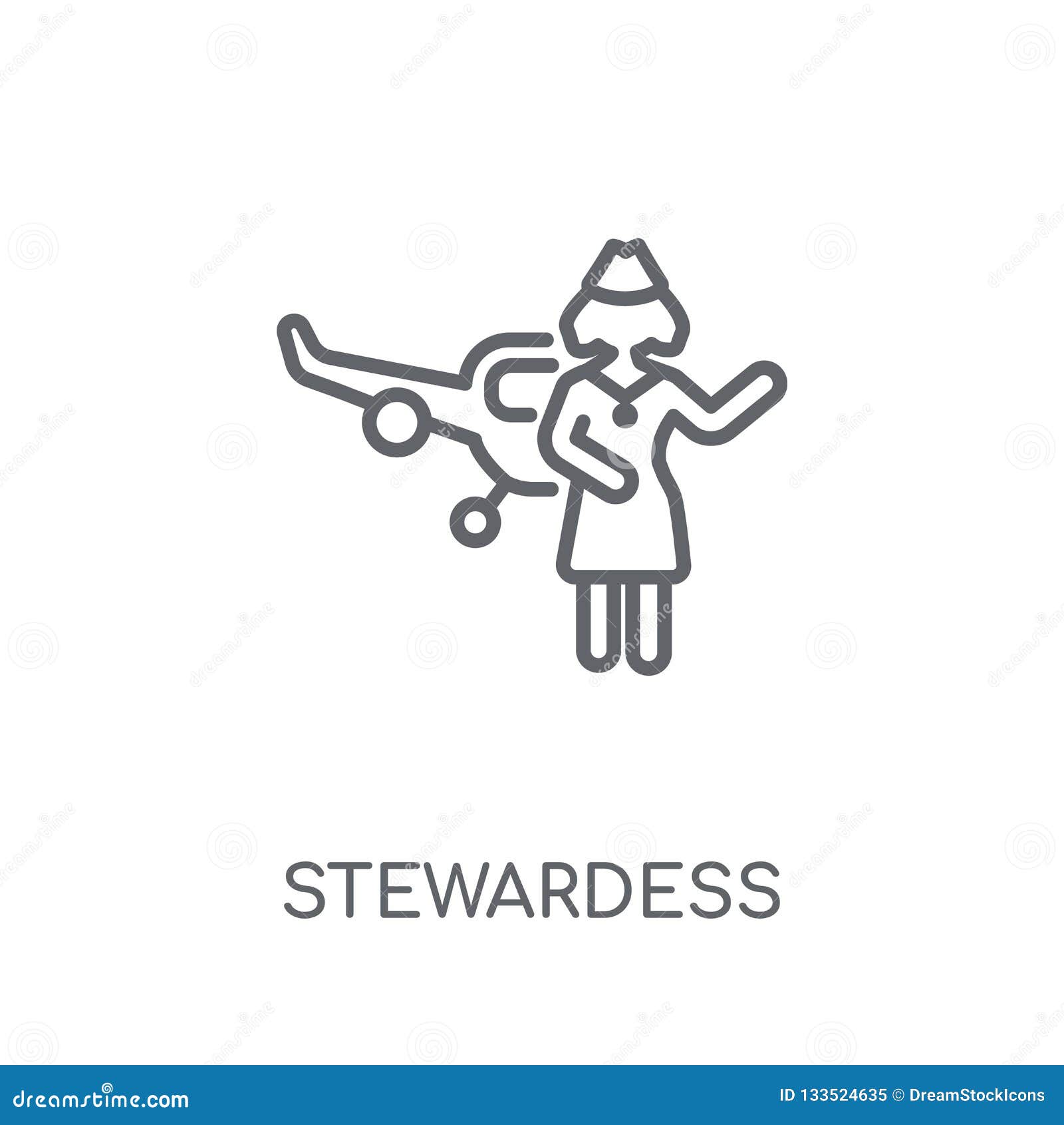 Stewardess Linear Icon. Modern Outline Stewardess Logo Concept O Stock ...