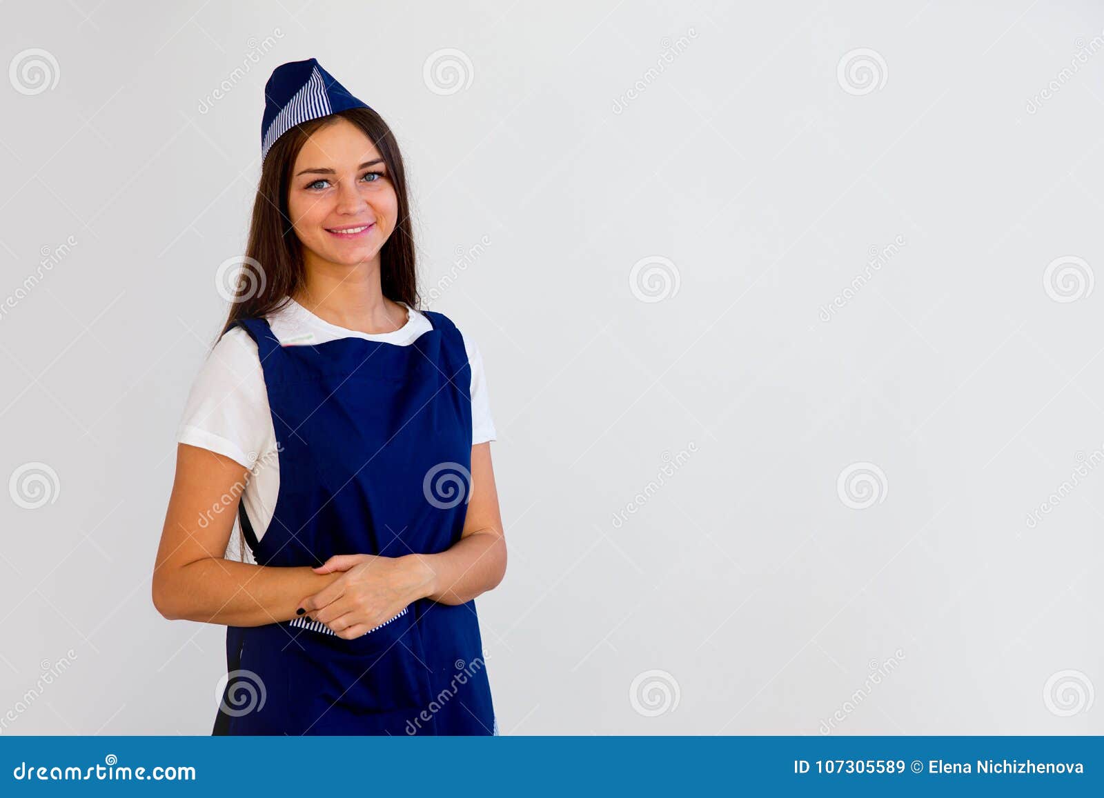 Stewardess in uniform stock image. Image of service - 107305589