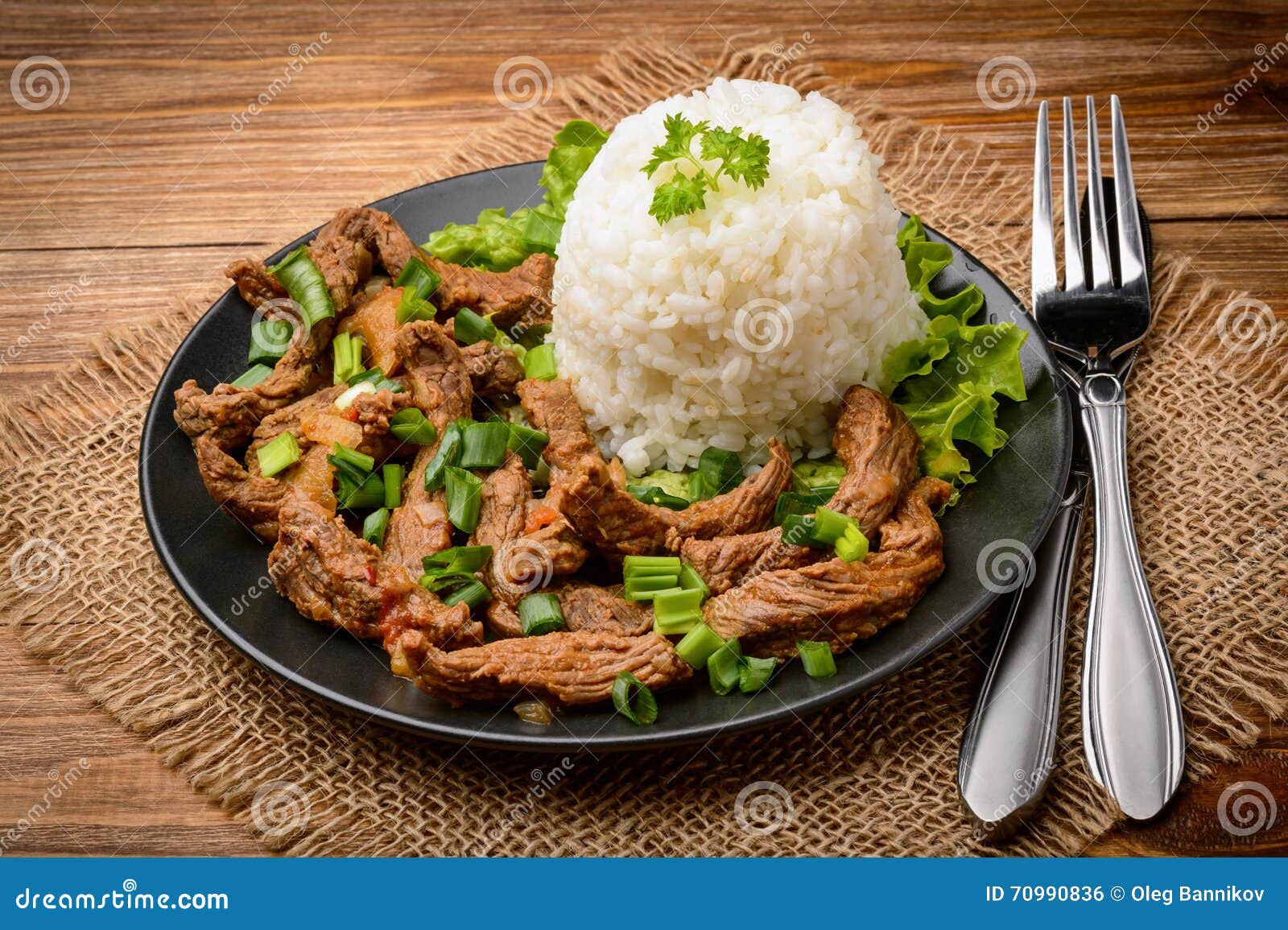 Stewed Beef with Boiled White Rice. Stock Photo - Image of meat, lunch ...