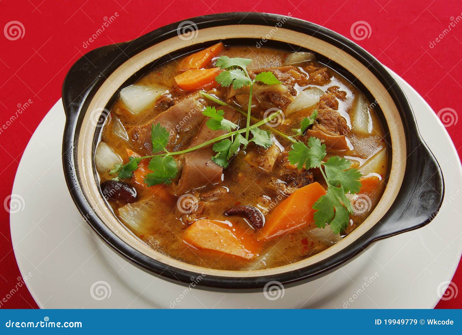 Stewed mutton pot stock image. Image of broth, meat, clay - 19949779