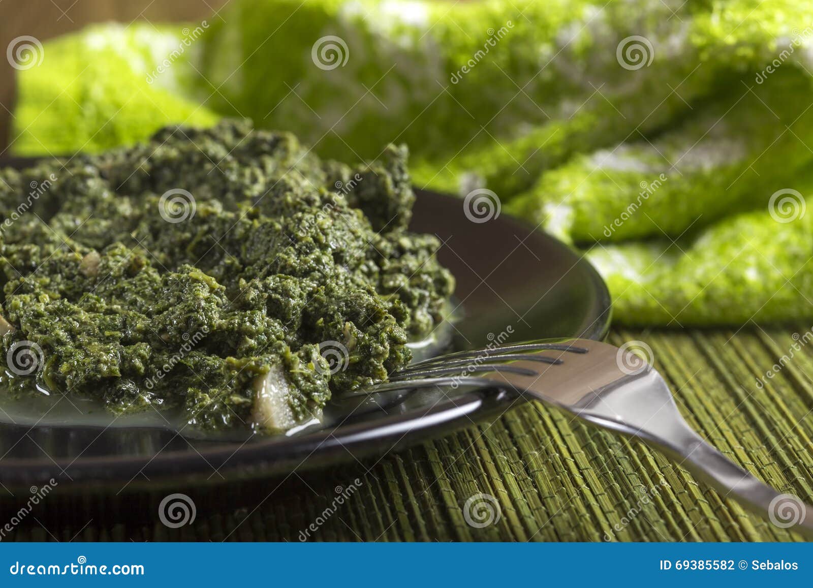 Stewed Nettles with Cream Sauce and Garlic Stock Photo - Image of dish ...