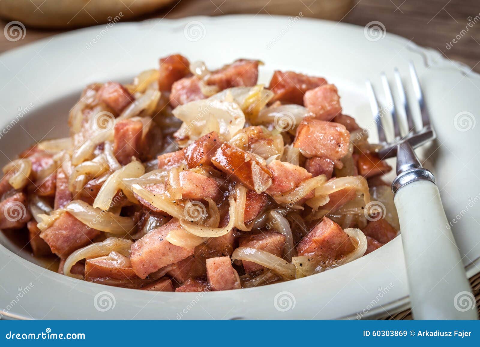 Stewed Onions with Sausage. Stock Image - Image of slices, nature: 60303869