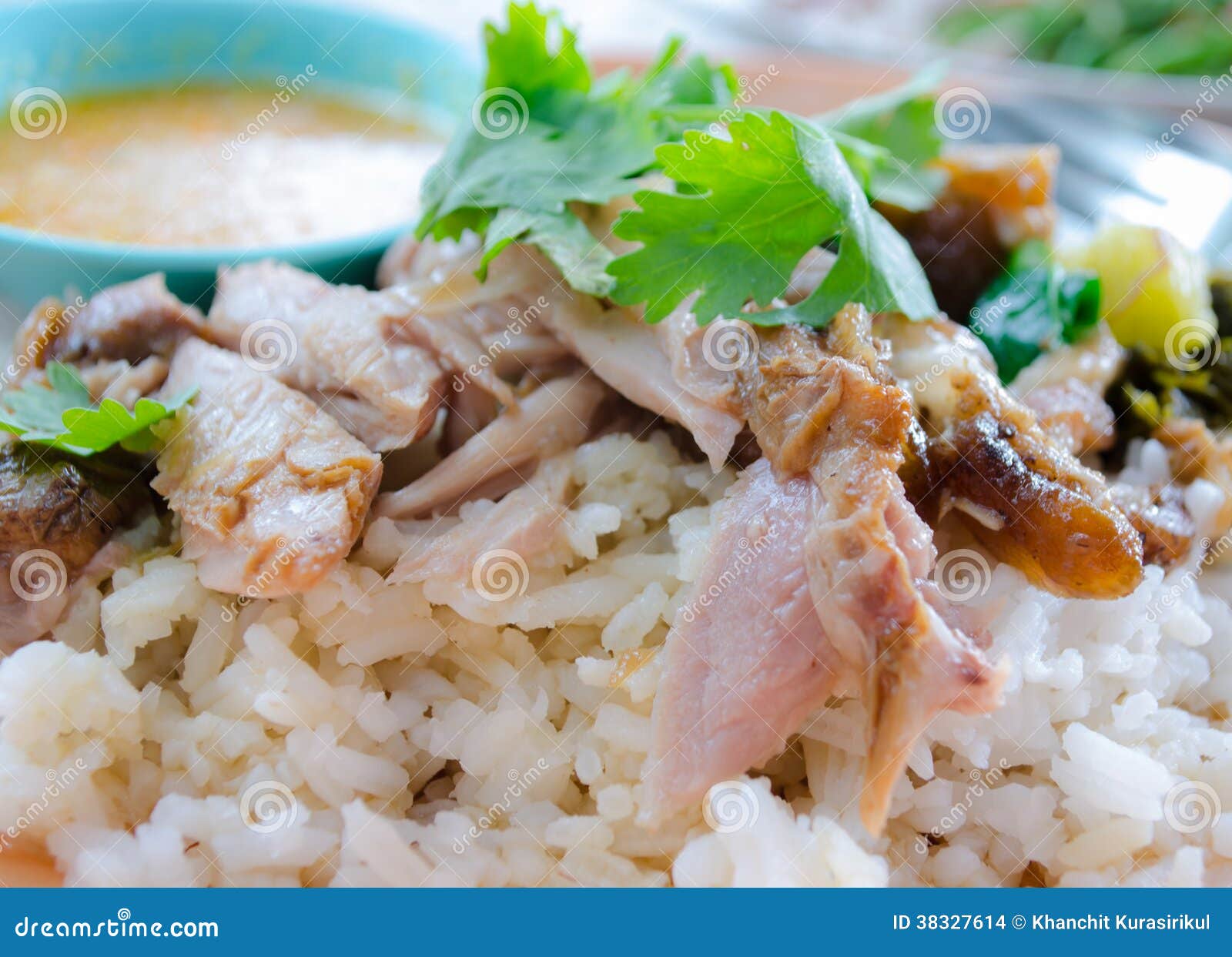 Stewed pork leg on rice stock photo. Image of kitchen - 38327614