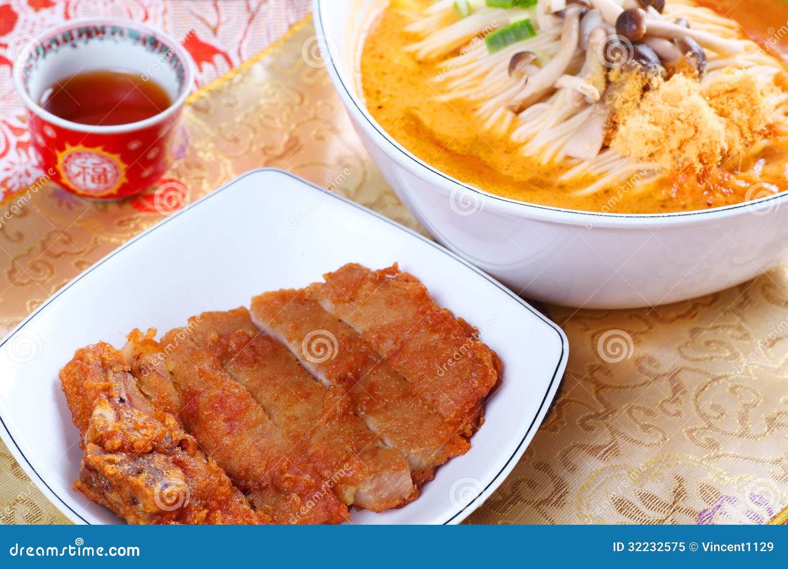 Stewed Pork Ribs noodles stock image. Image of chinese - 32232575