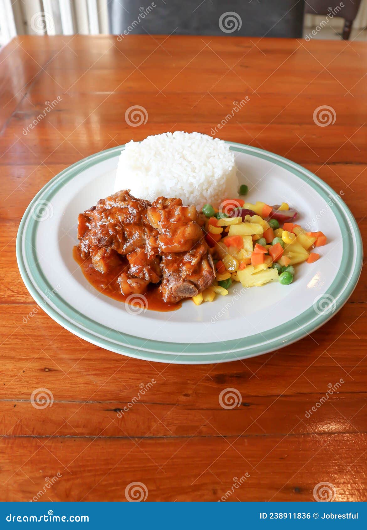 Stewed Pork ,pork with Rice and Sauce or Rice Topped with Stew Pork ...