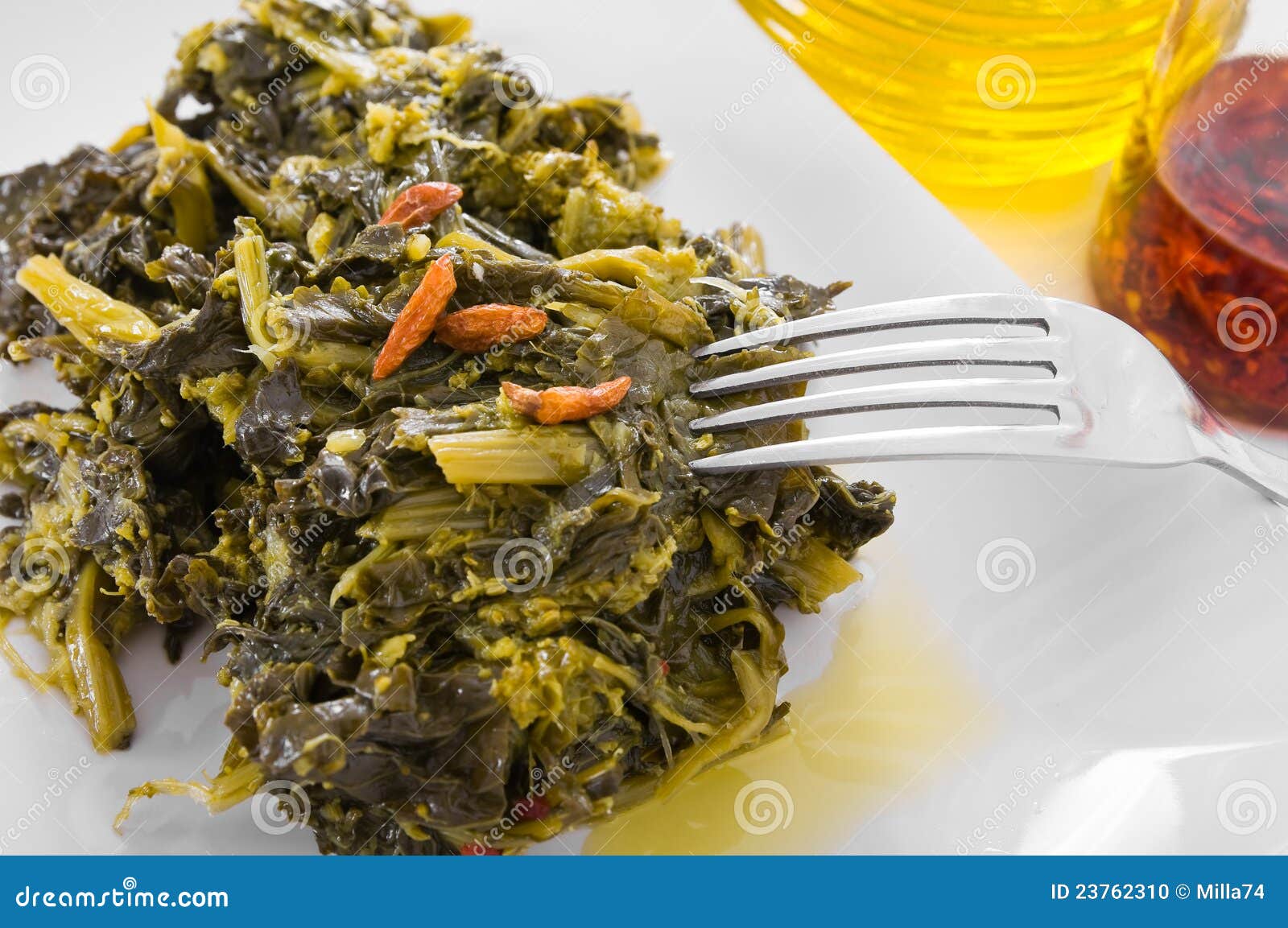 Stewed turnip greens. stock photo. Image of background - 23762310